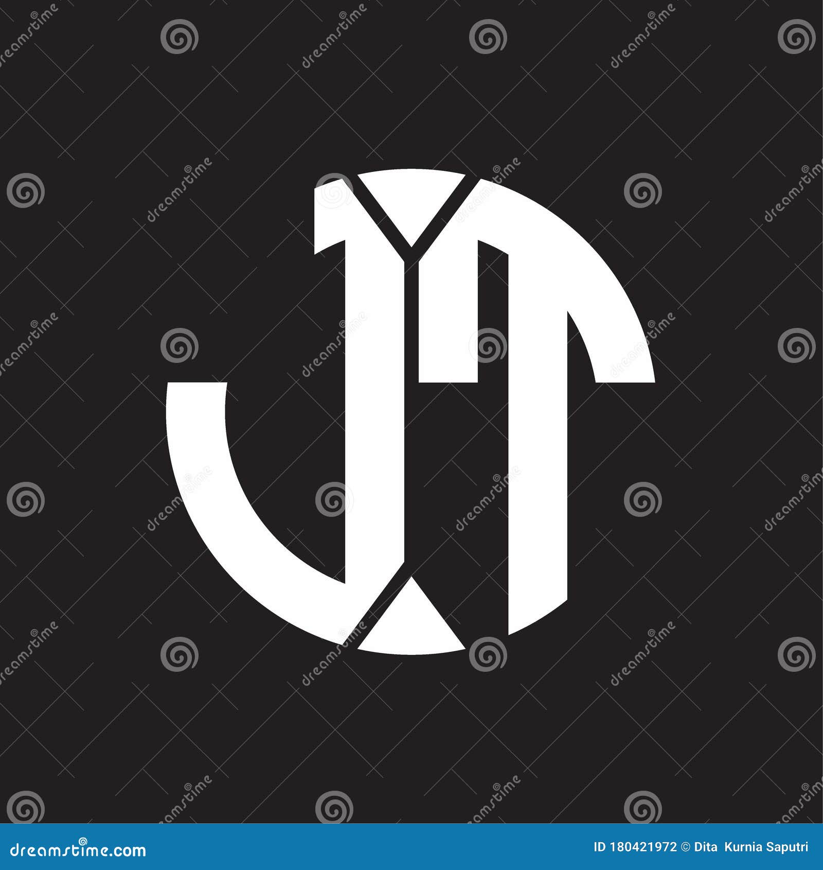 JT Logo Monogram with Piece Circle Ribbon Style Stock Vector ...