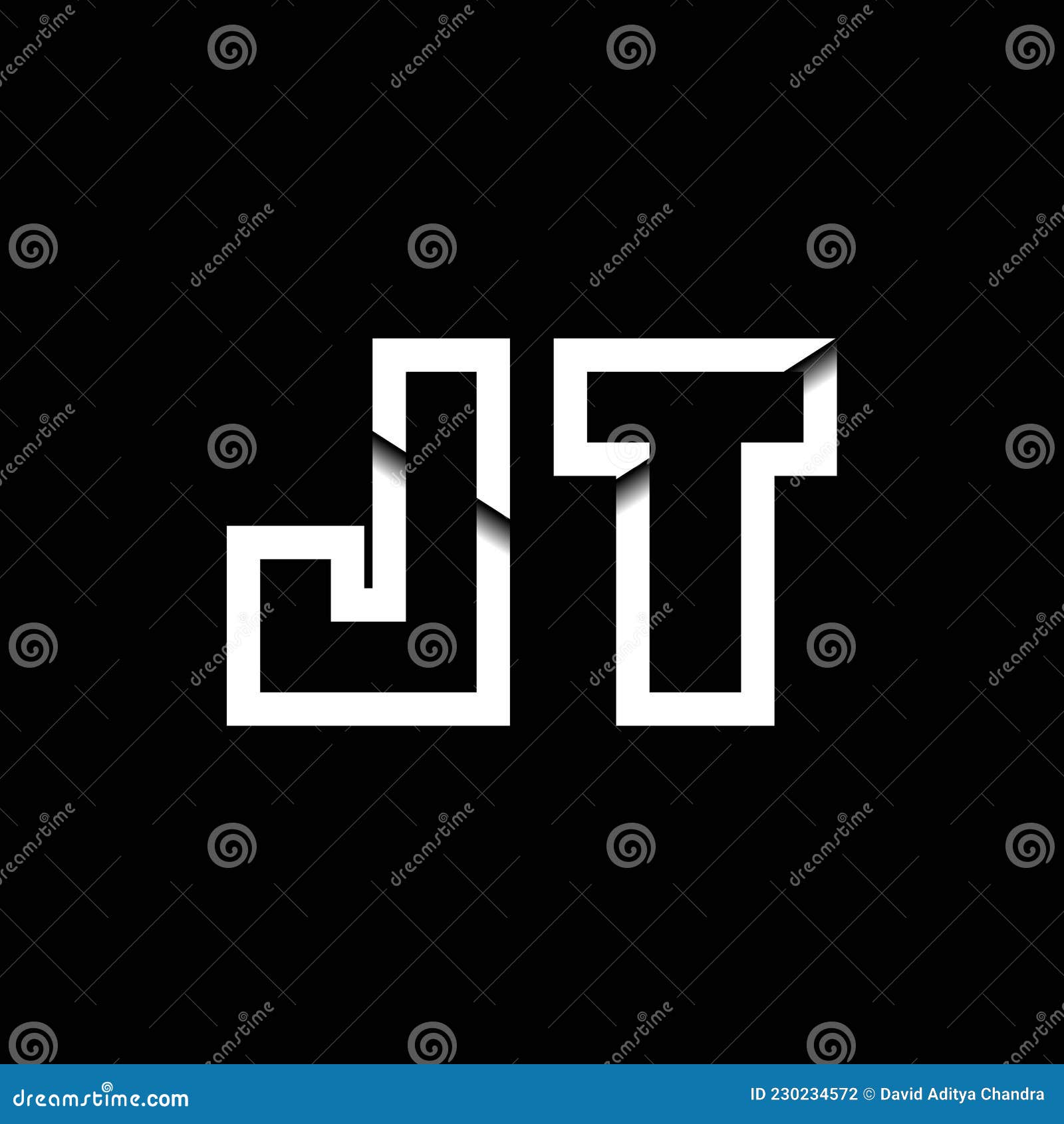 JT Monogram Envelope Shape Style Stock Vector - Illustration of emblem ...