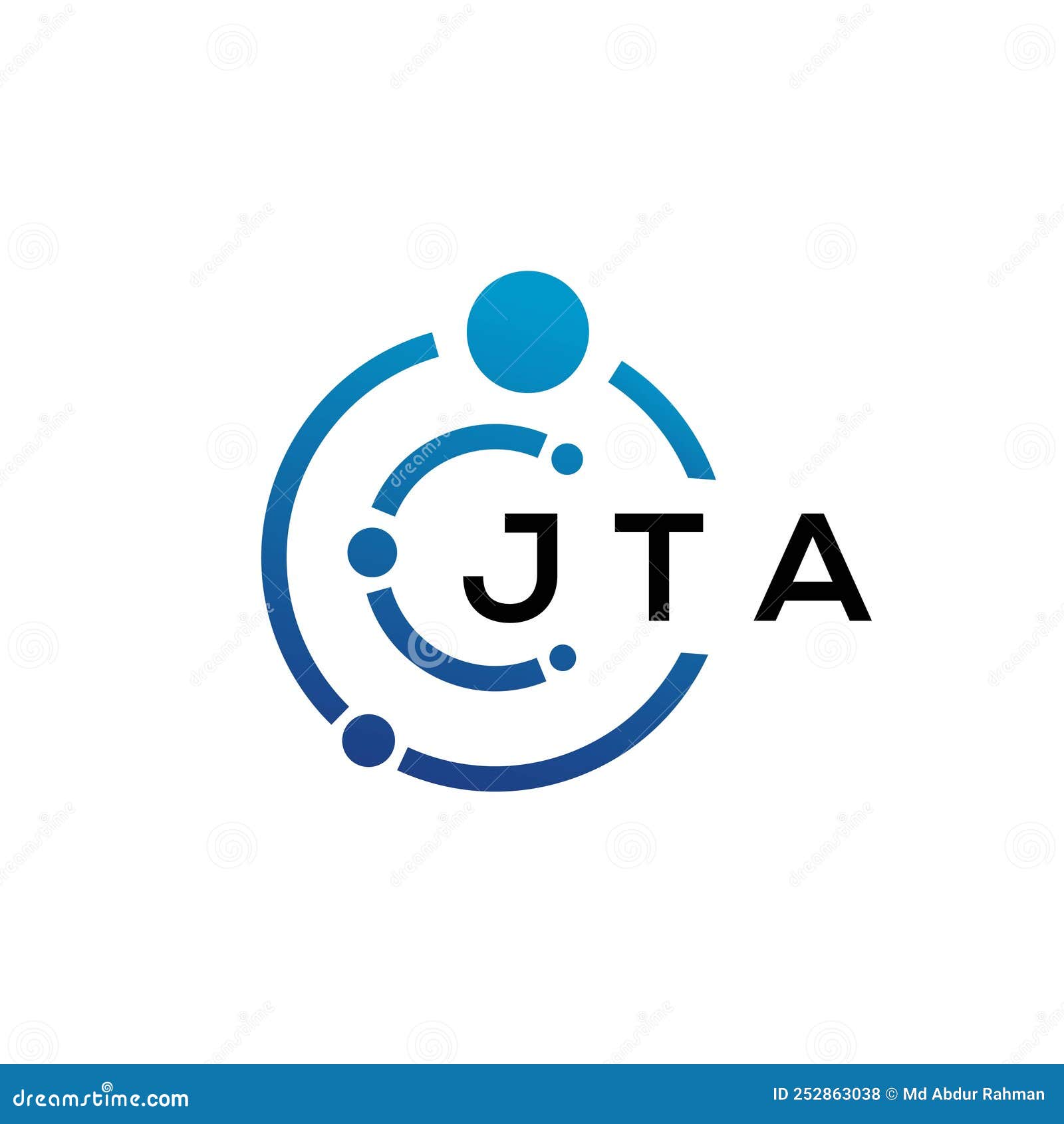 JTA Letter Technology Logo Design on White Background. JTA Creative ...