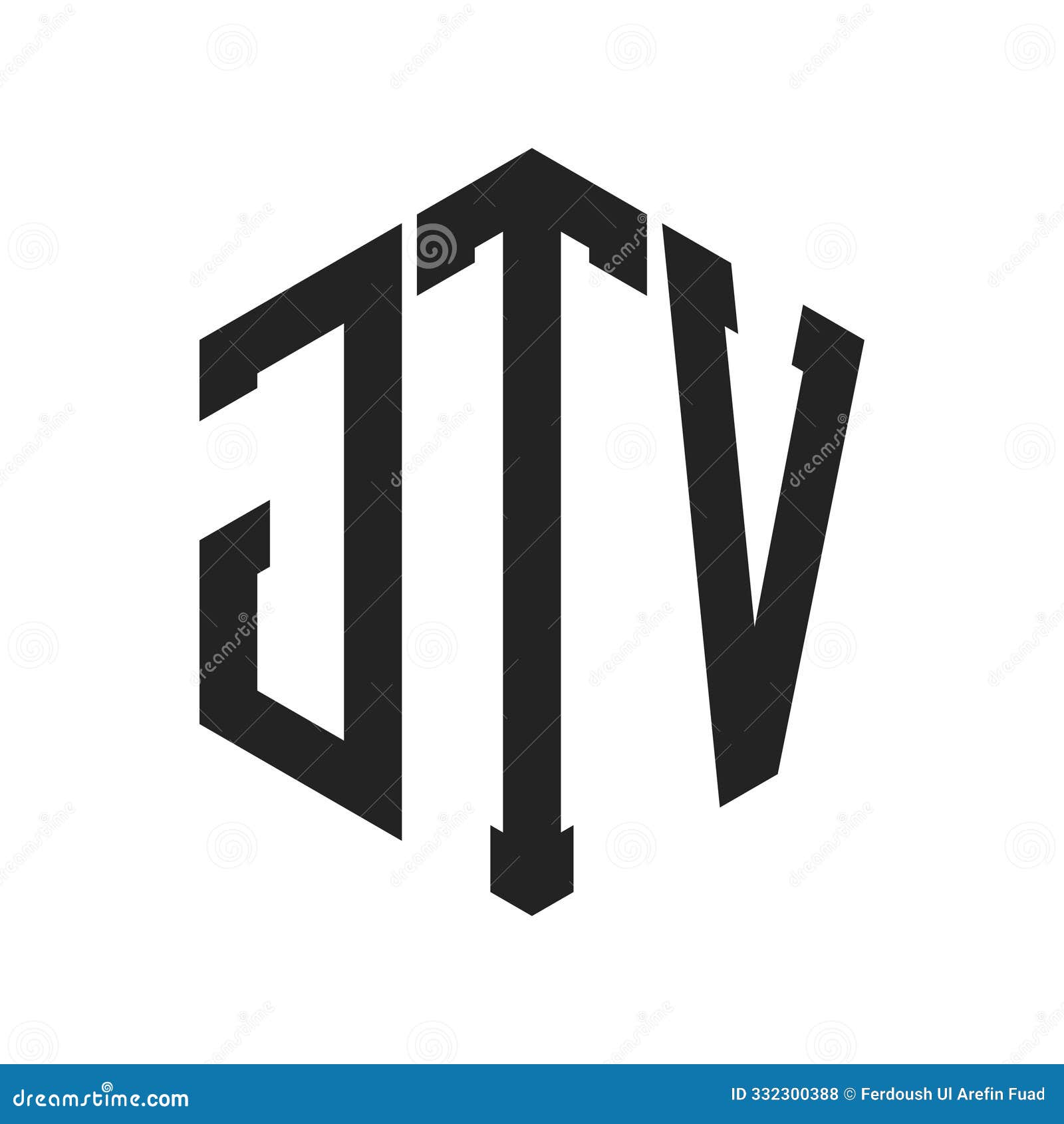 JTV Logo Design. Initial Letter JTV Monogram Logo Using Hexagon Shape ...