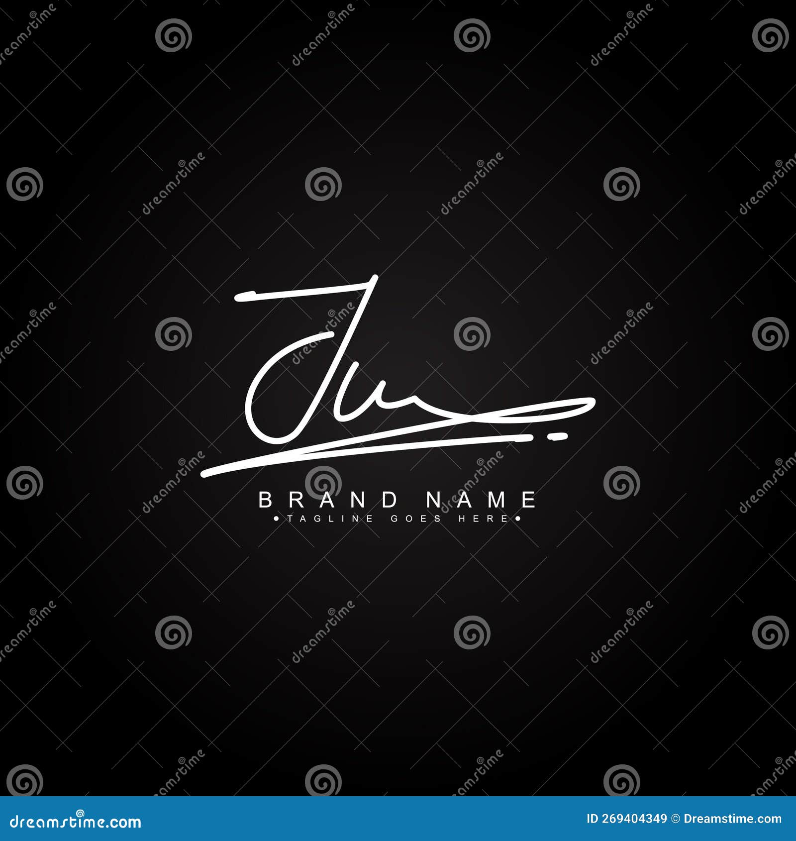 JU Initial Letter Signature Logo Template - Handwritten Vector Logo ...
