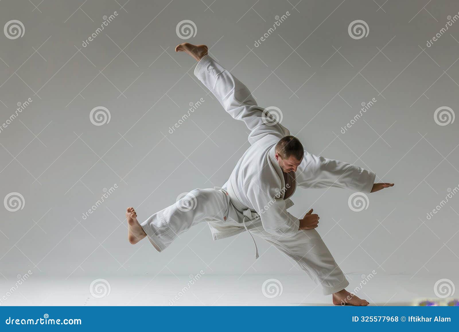 A Ju Jitsu Practitioner Shows Impressive Balance and Control Mid-air in ...