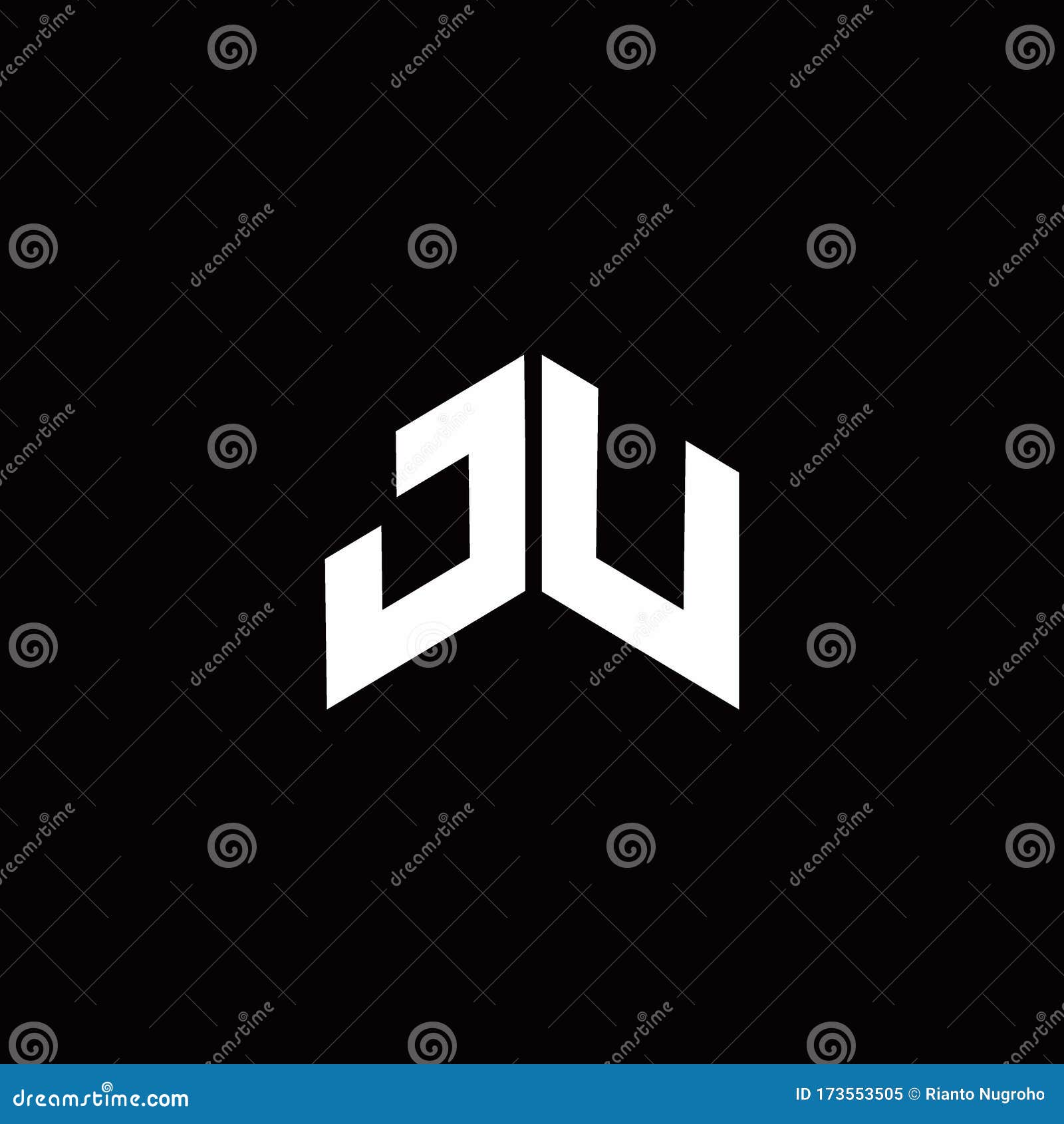 JU Logo Monogram Modern Design Template Stock Vector - Illustration of ...