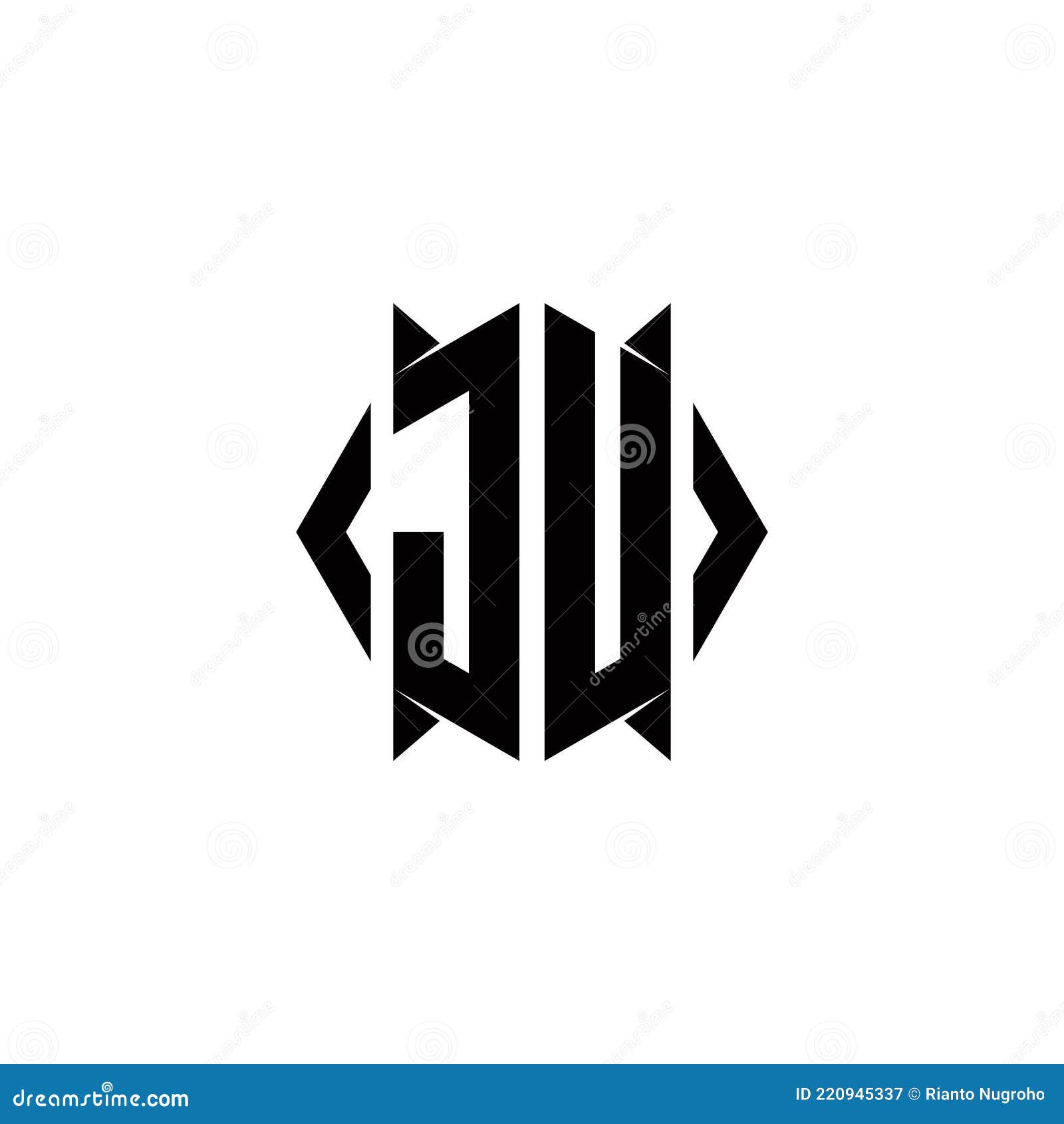 Ju Logo Monogramm Mit Schild Form Designs Vorlage Vektor Abbildung ...