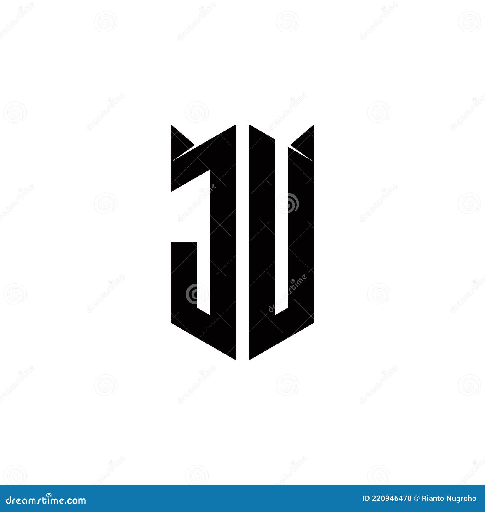 Ju Logo Monogramm Mit Schild Form Designs Vorlage Vektor Abbildung ...