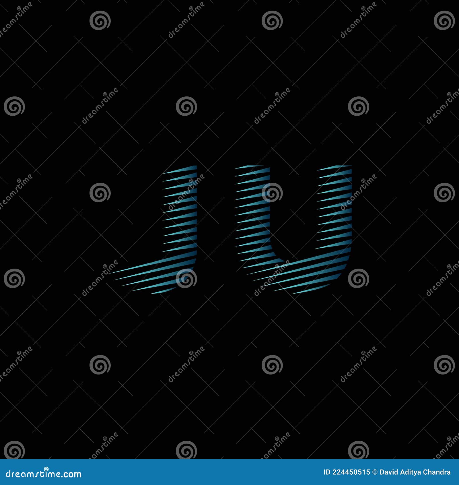 JU Monogram Lines Style Blue Light Vector | CartoonDealer.com #224450515