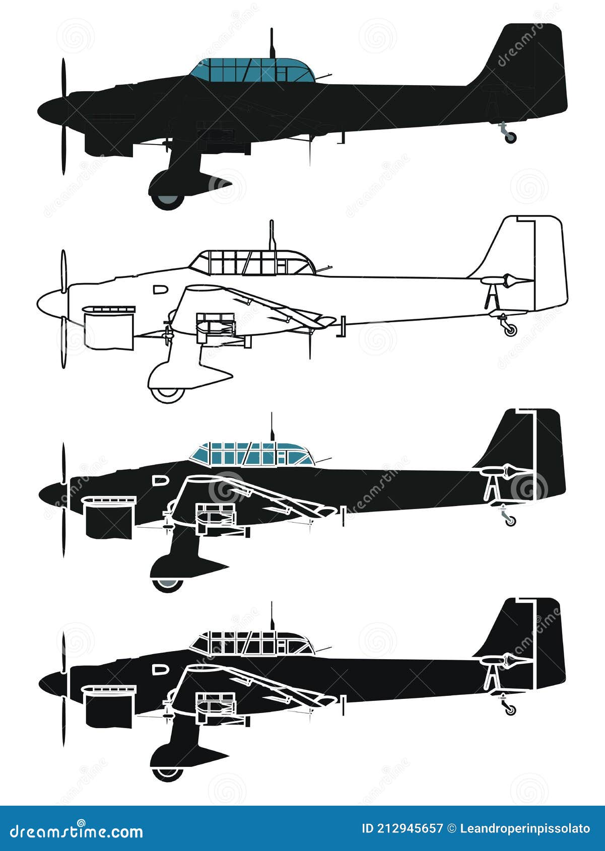 Ju 87 Stuka in right view stock vector. Illustration of german - 212945657