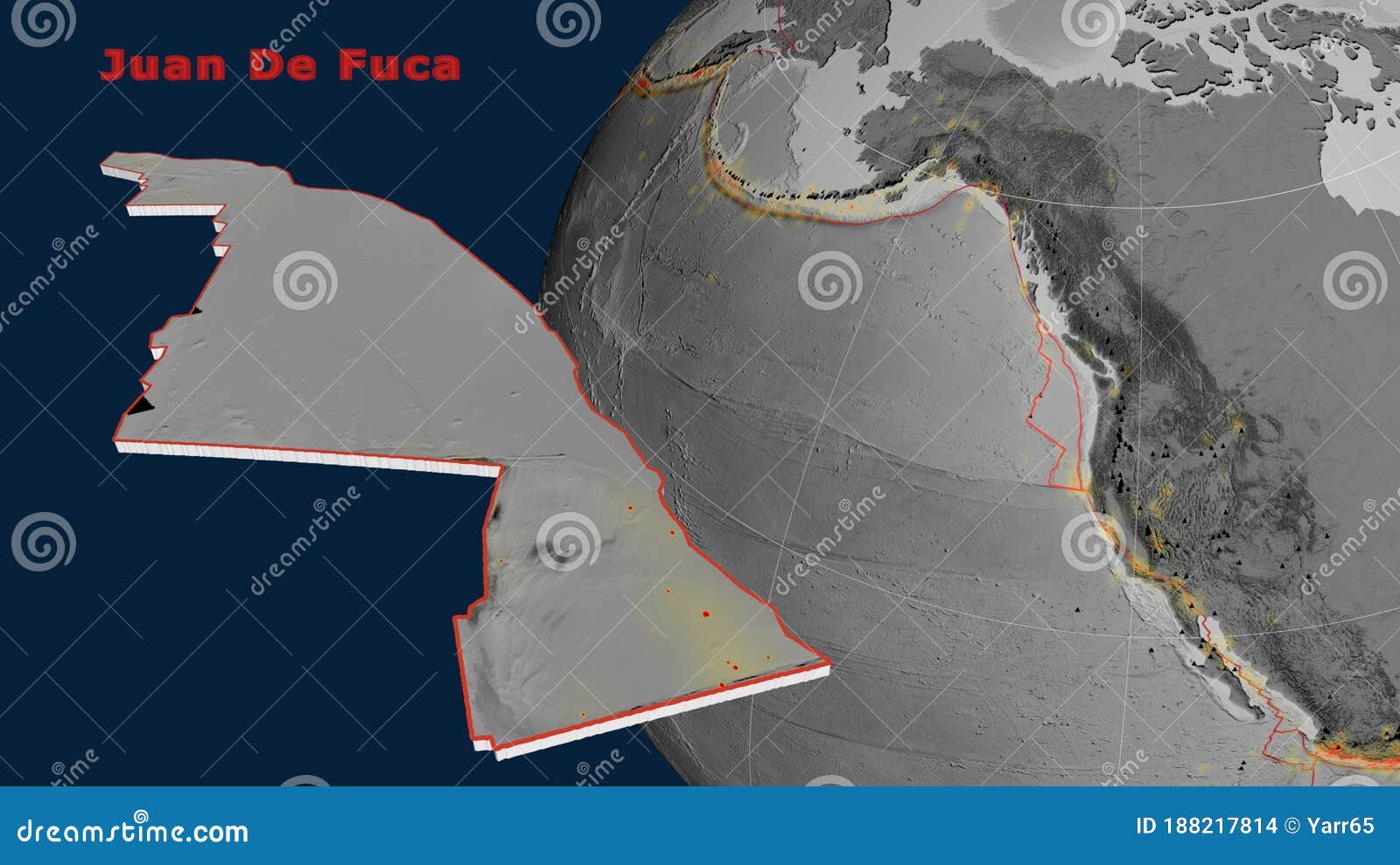 Juan De Fuca Plate Described and Presented - Grayscale Stock ...