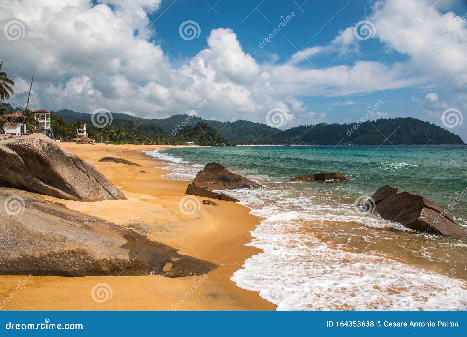 Juara Beach of Tioman Island Stock Photo - Image of scenic, beach ...
