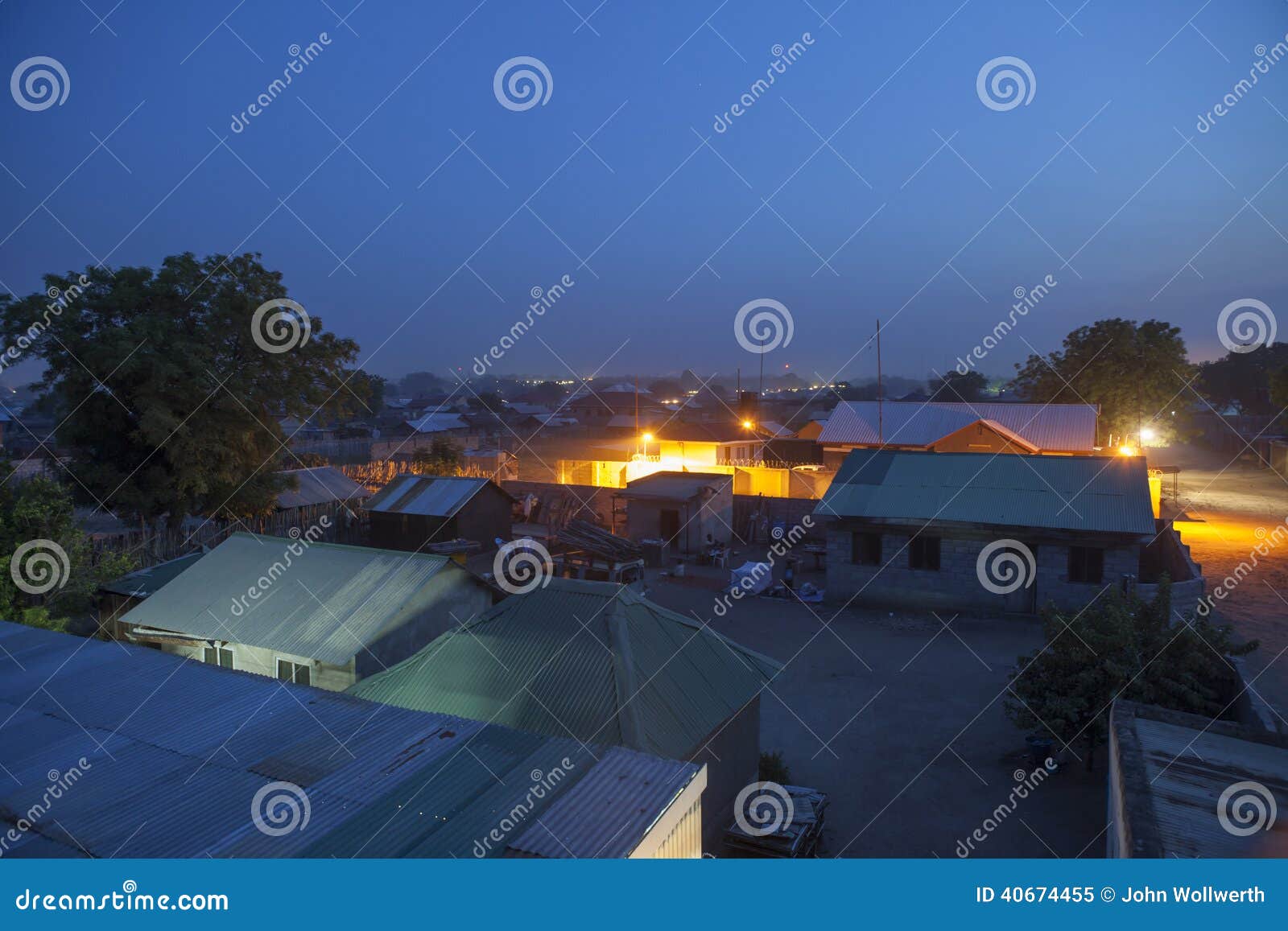 Juba, South Sudan at night stock image. Image of neighborhood - 40674455