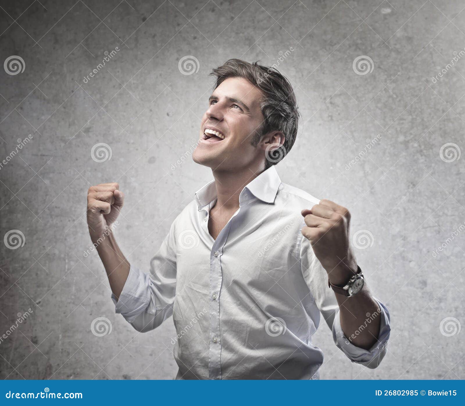 Jubelnder Mann stockbild. Bild von jubelnd, porträt, siehe - 26802985