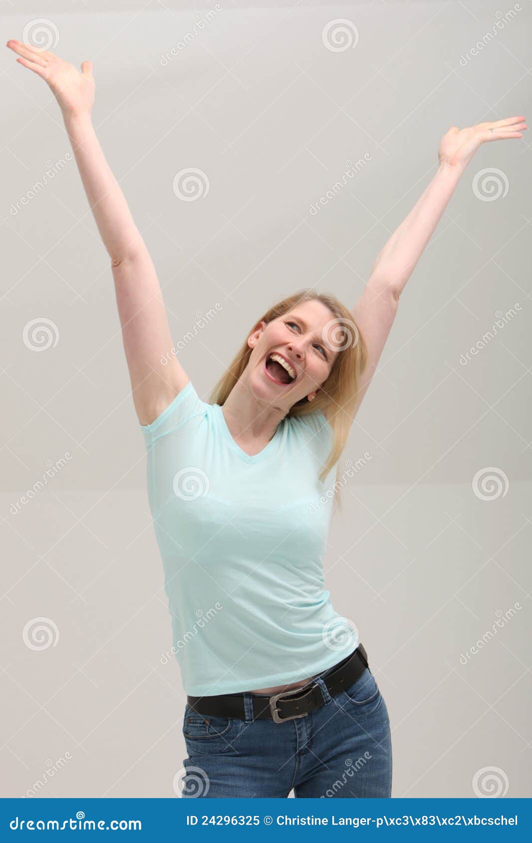 Jubilant young woman stock image. Image of happiness - 24296325