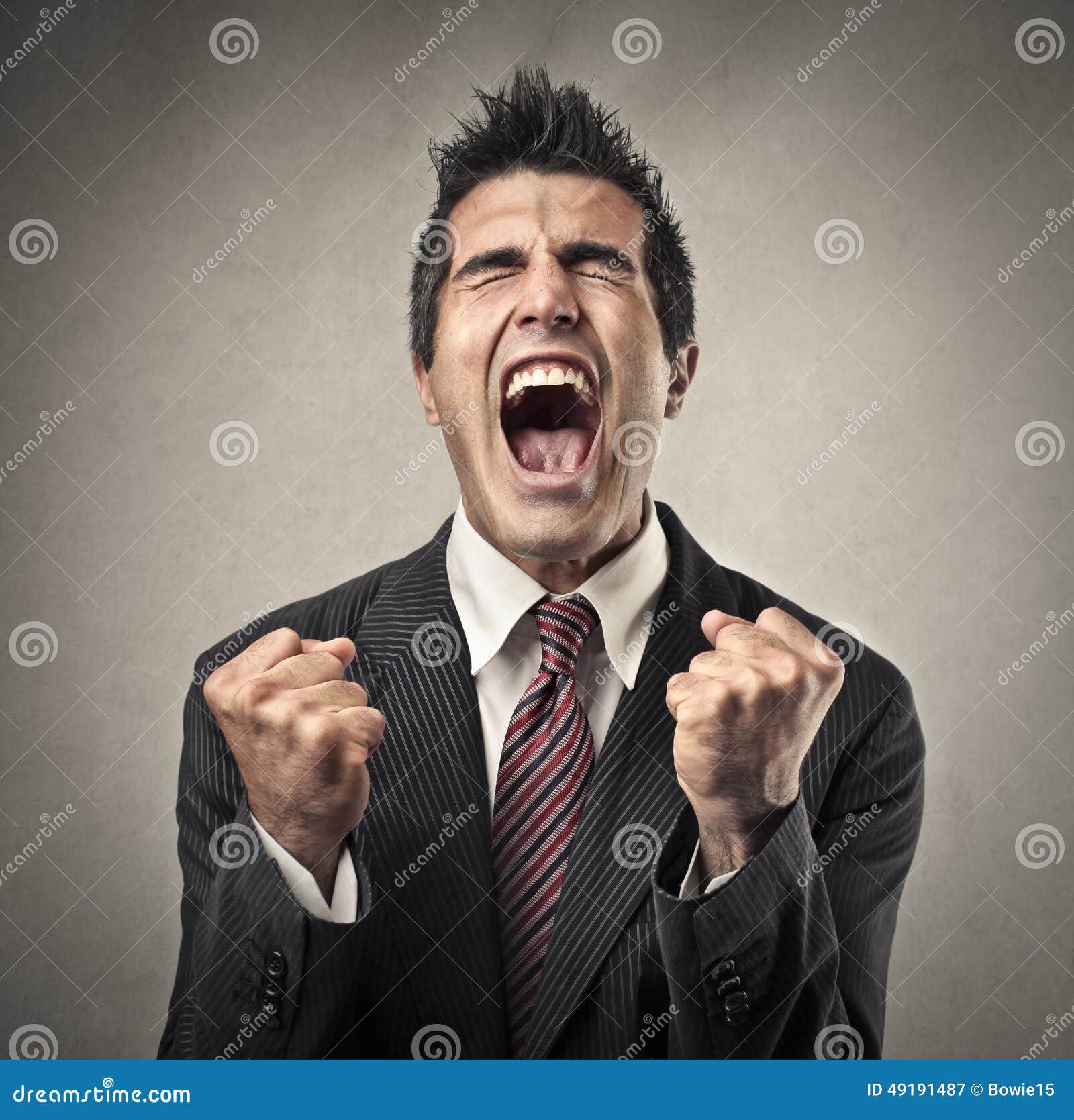 Jubilating businessman stock image. Image of shout, work - 49191487