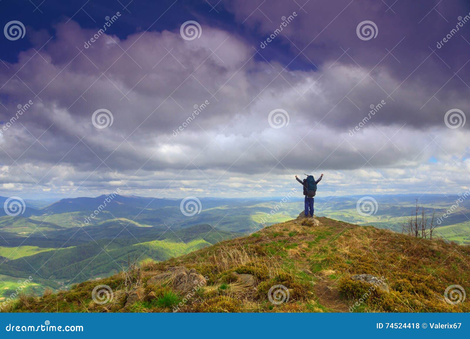 Jubilation on the top stock photo. Image of wide, achievement - 74524418