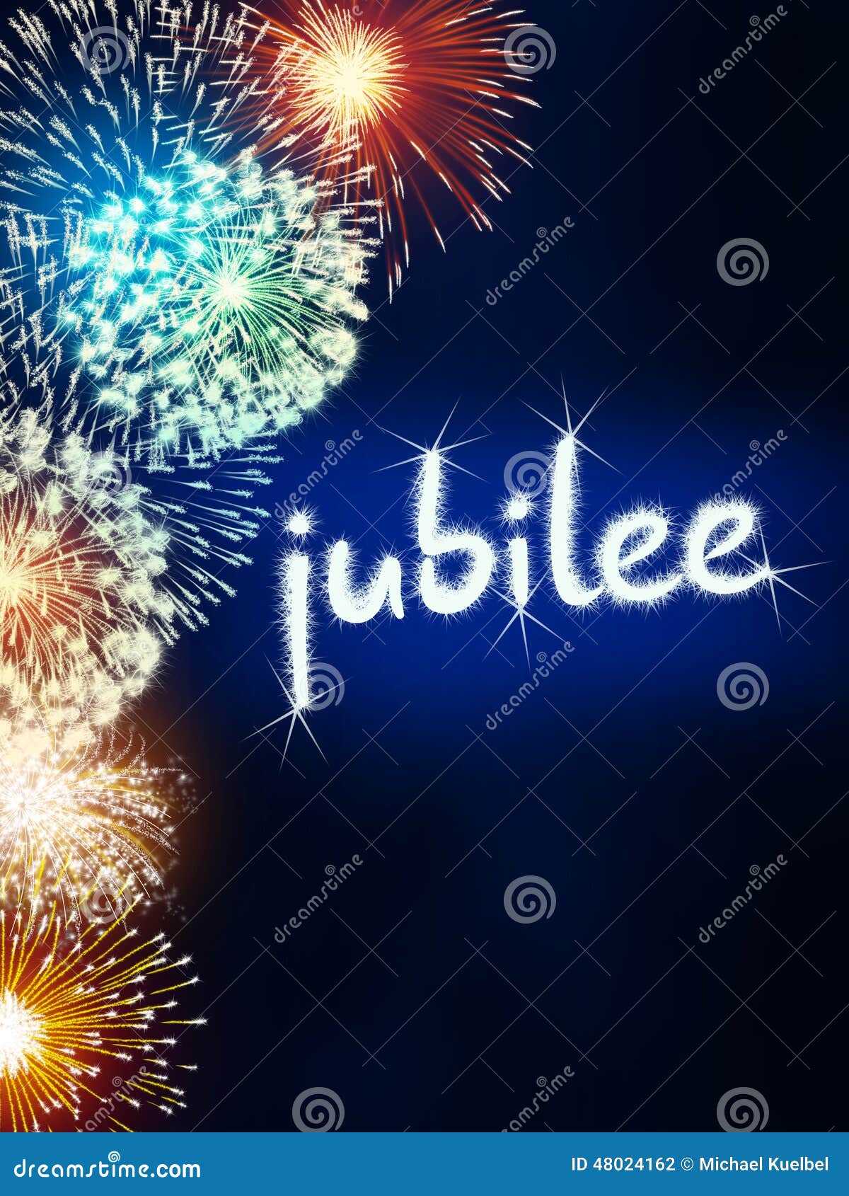 Jubilee Anniversary Firework Celebration Party Blue Stock Illustration ...