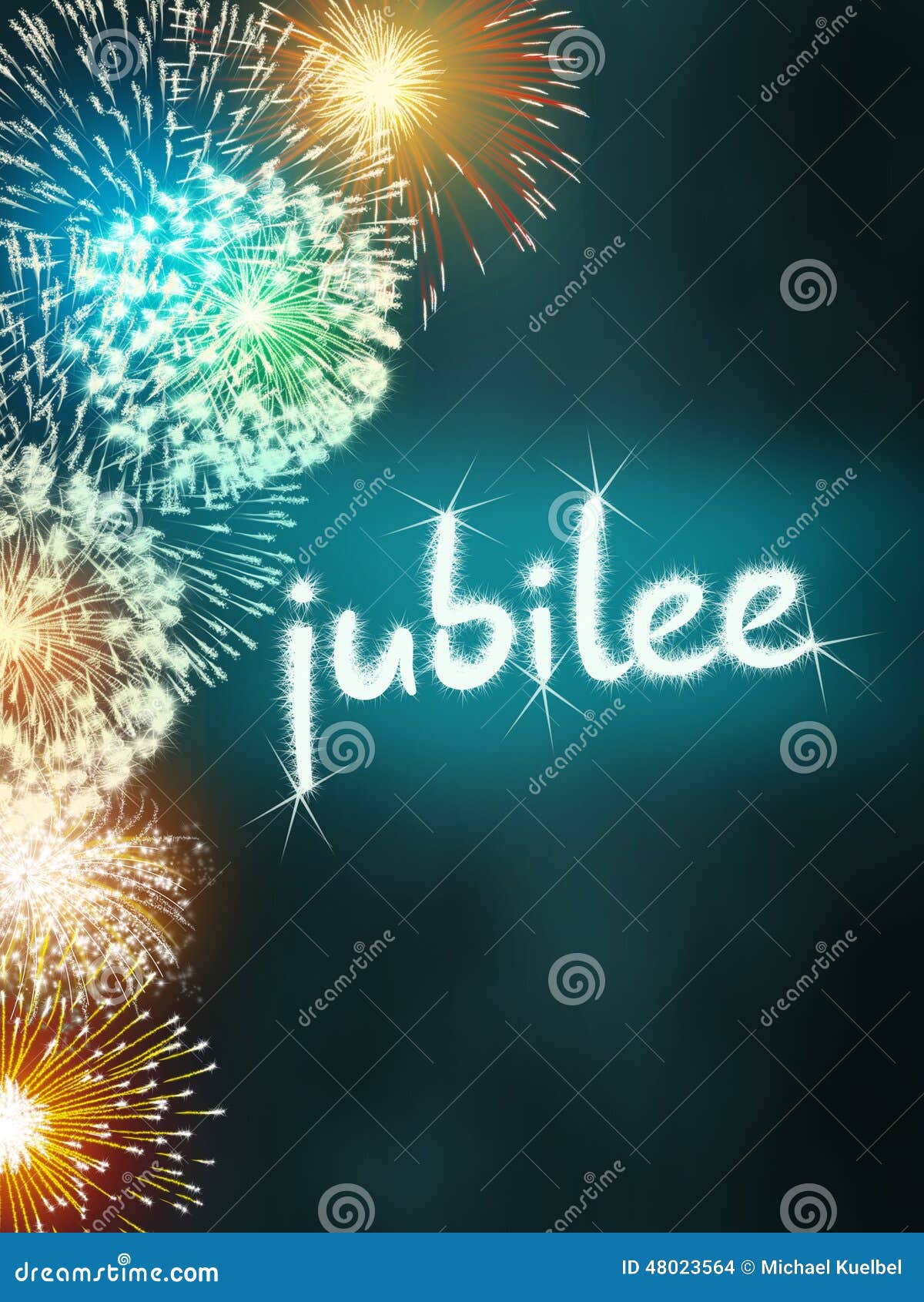 Jubilee Anniversary Firework Celebration Party Turquoise Stock ...