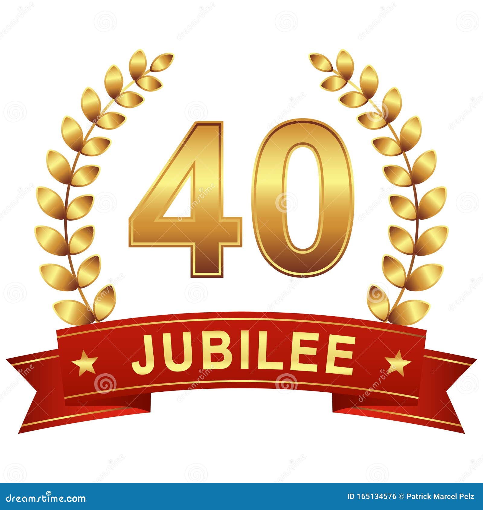Jubilee Button with Banner 40 Years Stock Vector - Illustration of shop ...