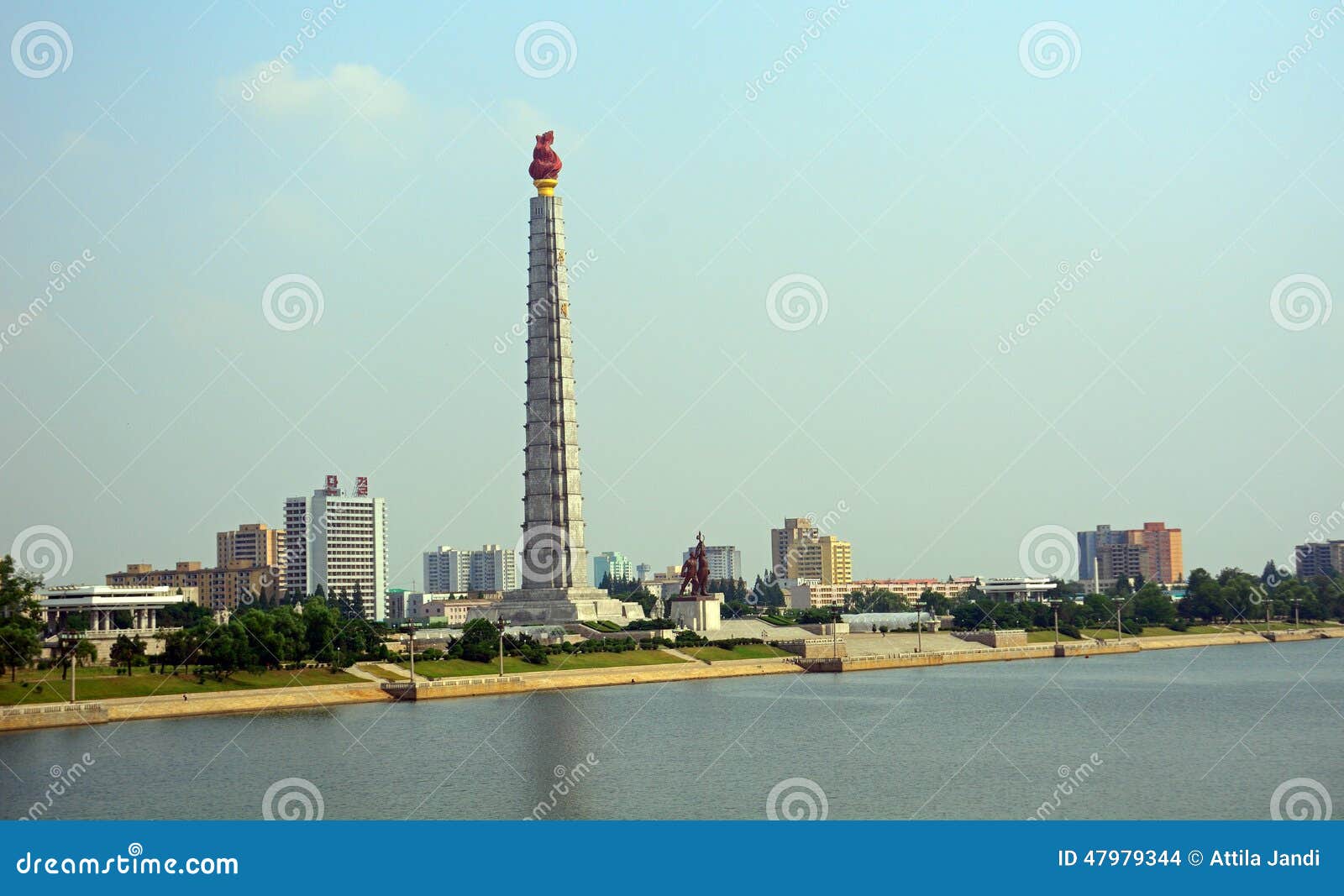 Juche Tower, Pyongyang, North-Korea Stock Photo - Image of architecture ...