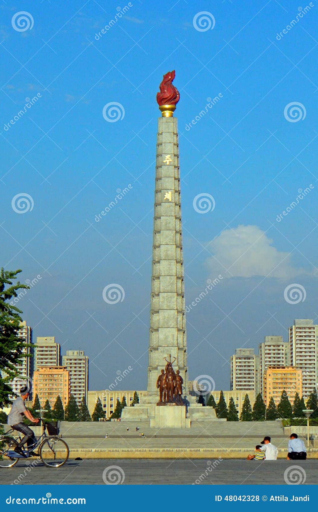 Juche Tower, Pyongyang, North-Korea Editorial Stock Photo - Image of ...