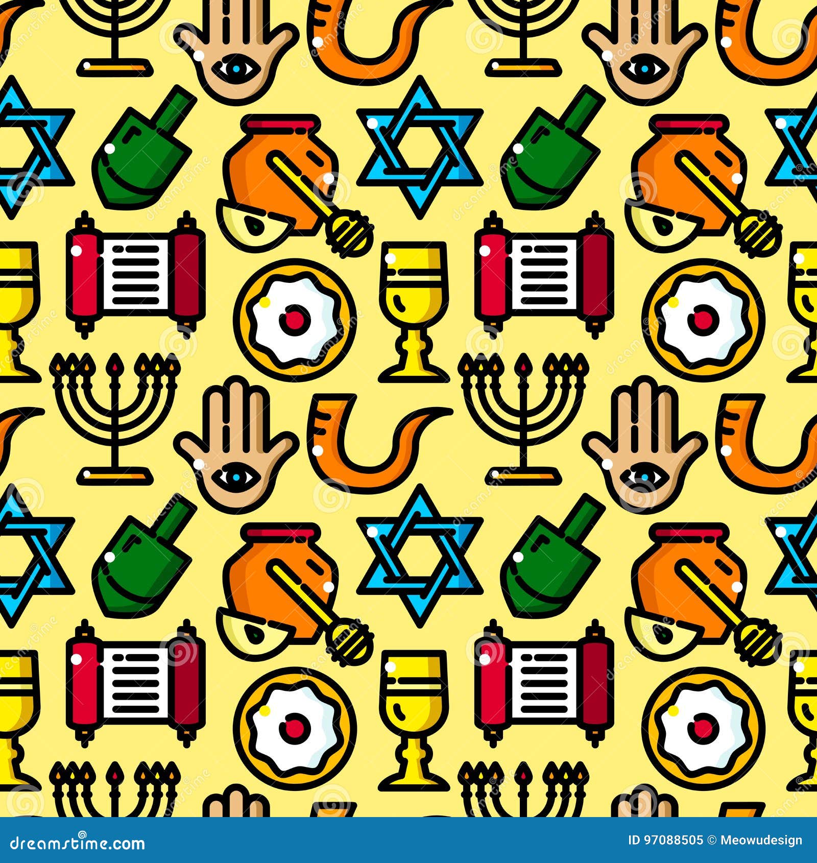 Judaism Seamless Pattern Vector Illustration Stock Vector ...