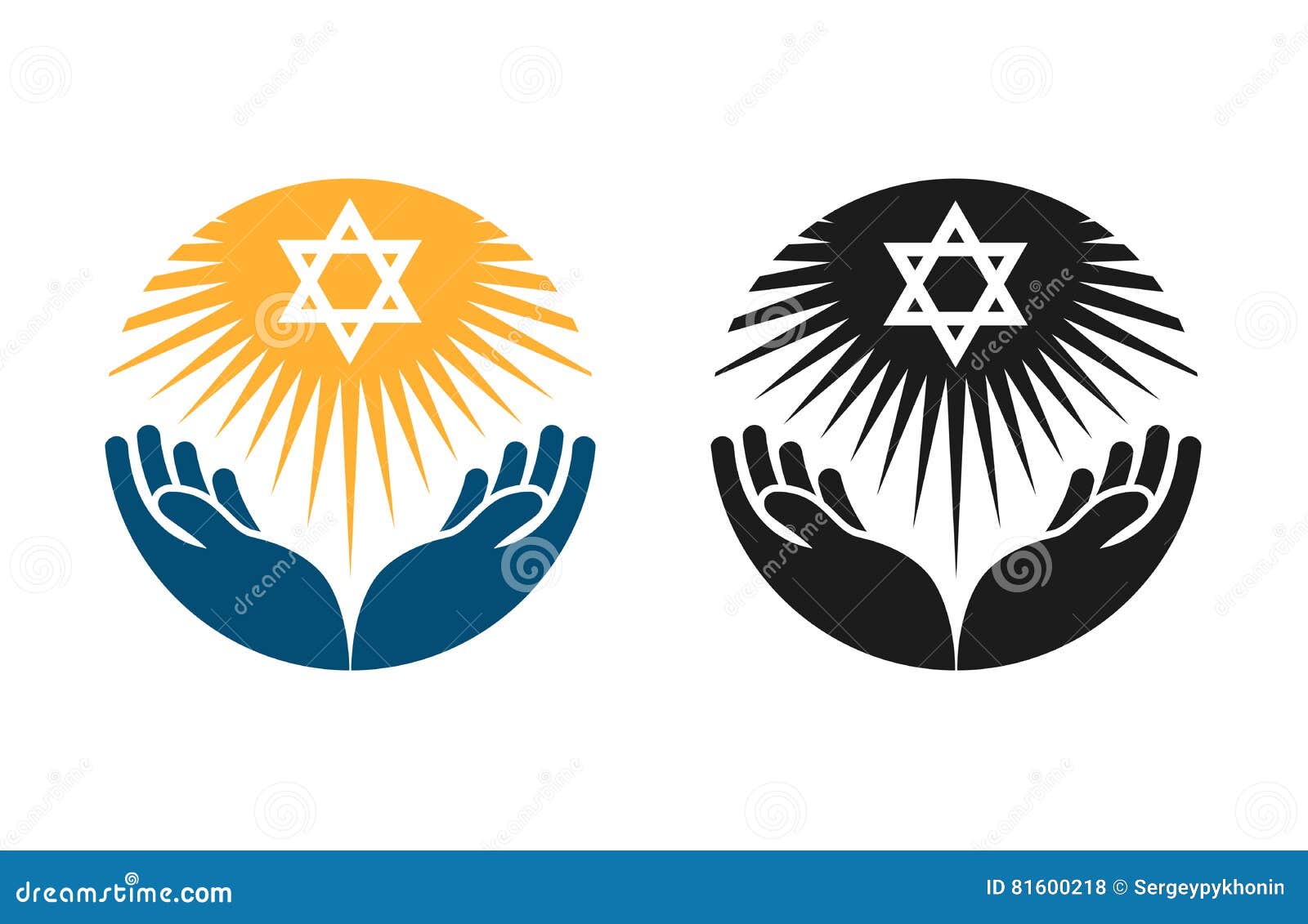 Judaism Vector Logo. Star of David or Religion Icon Stock Vector ...