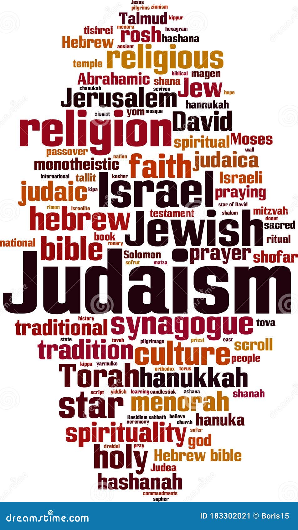 Judaism word cloud stock vector. Illustration of jewish - 183302021