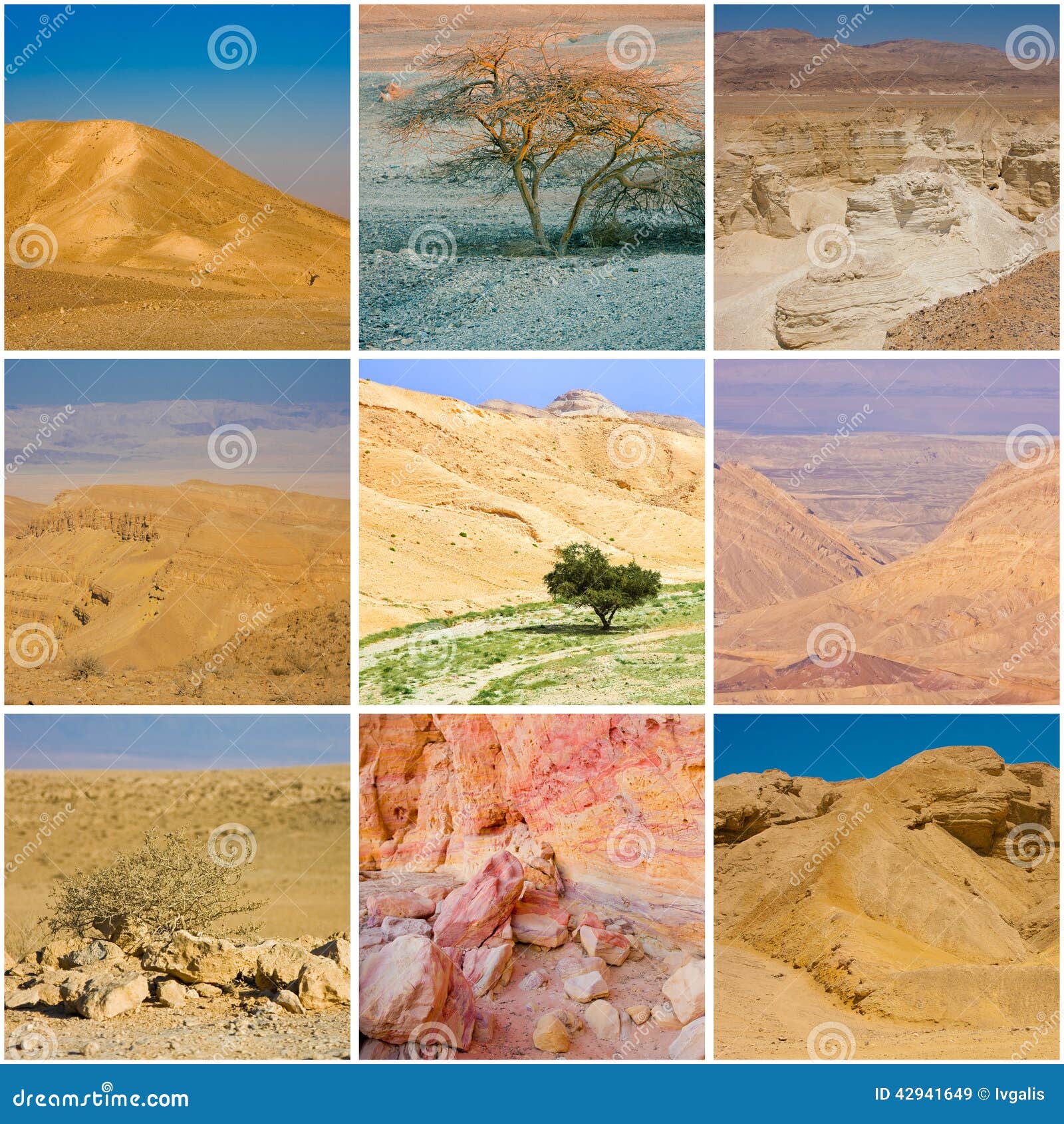 Judean Desert Square Collage Stock Image - Image of landscape, dried ...