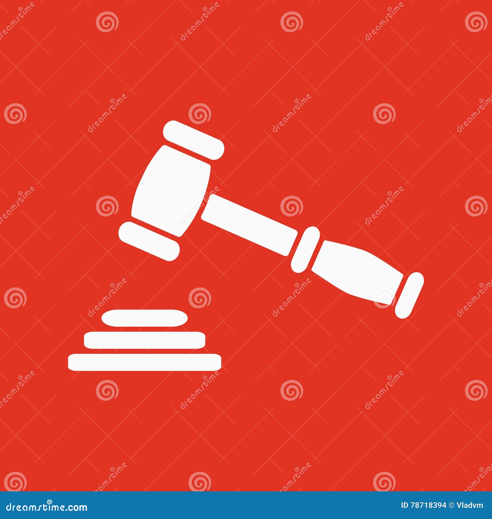 The Judge Or Auction Hammer Icon. Justice Symbol Vector Illustration ...