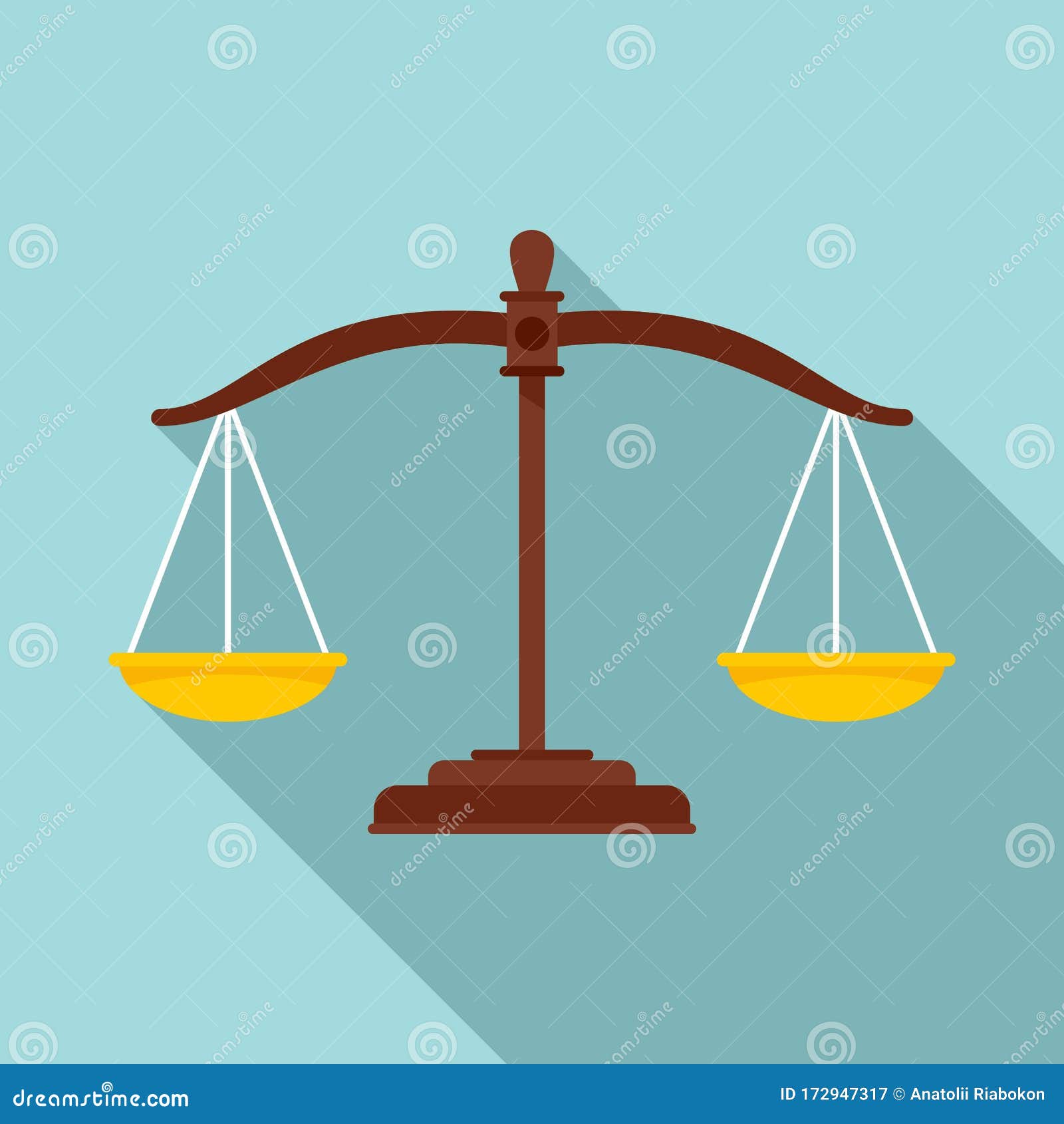 Judge Balance Icon, Flat Style Stock Vector - Illustration of flat ...