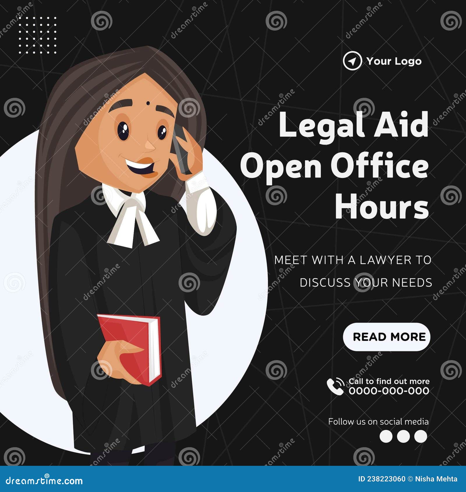 Banner Design of Legal Aid Open Office Hours Stock Vector ...