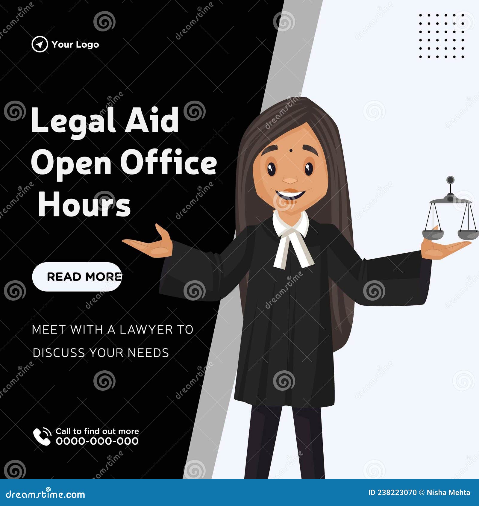 Banner Design of Legal Aid Open Office Hours Stock Vector ...