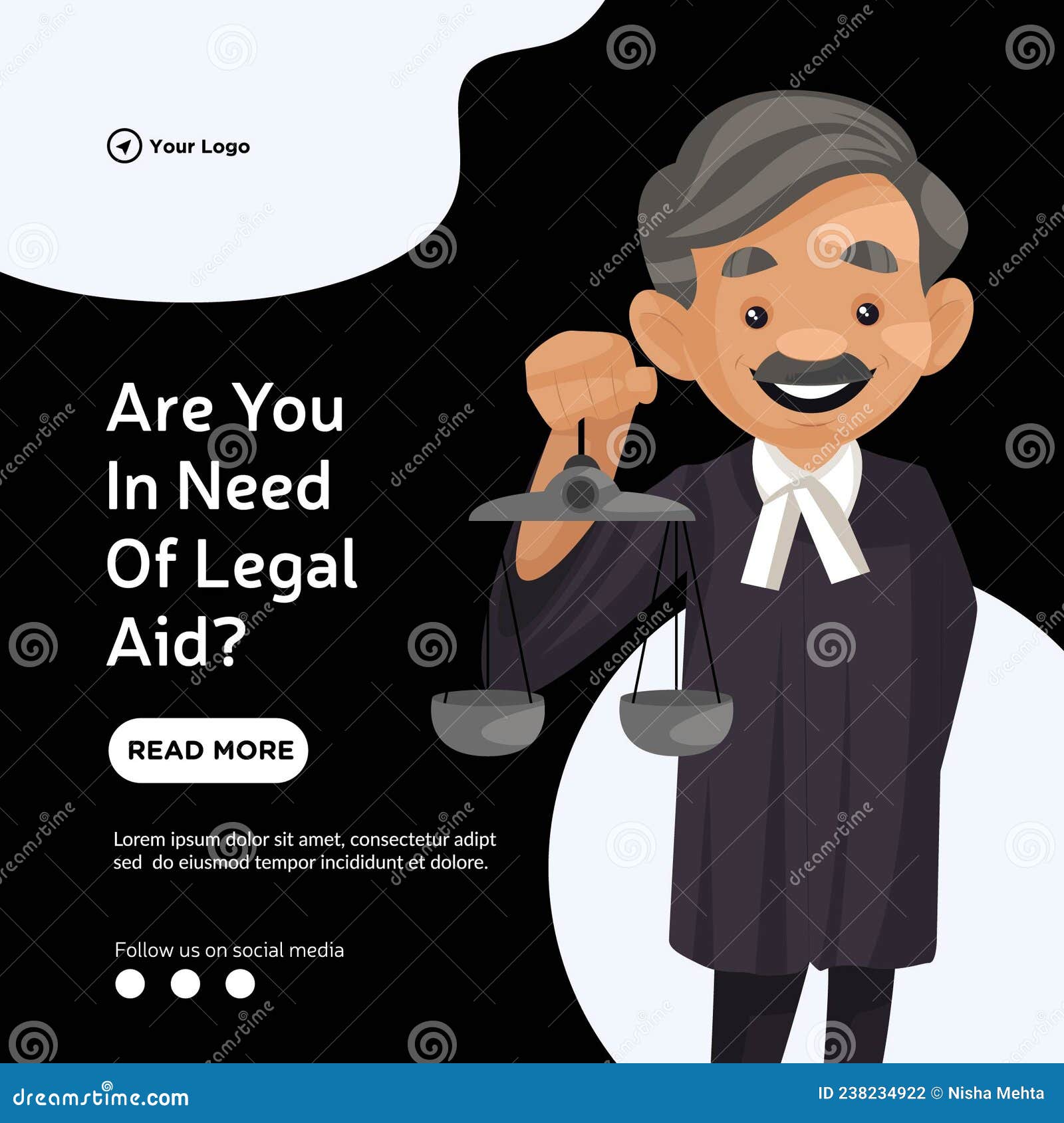 Banner Design of are You in Need of Legal Aid Stock Vector ...