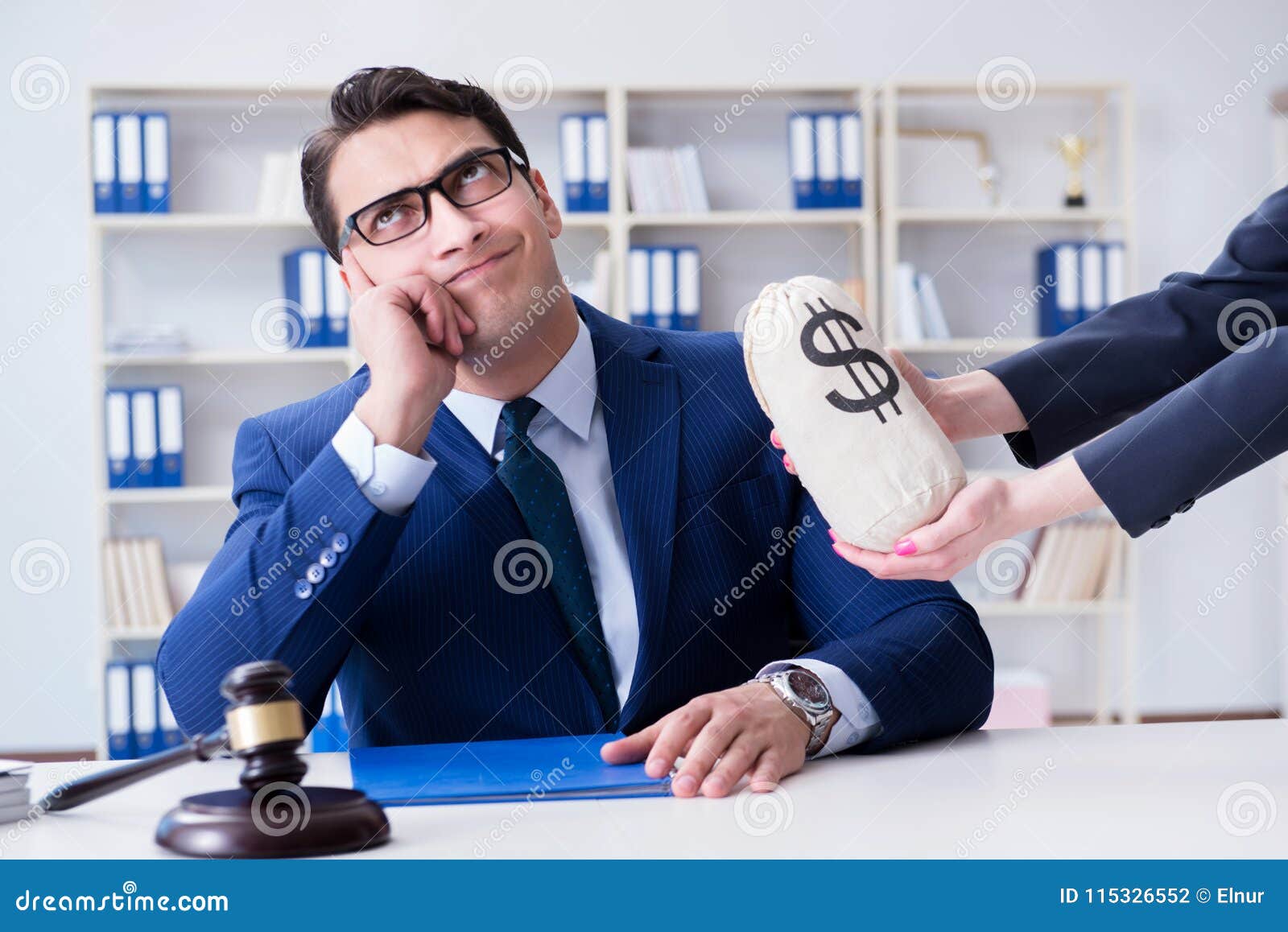 The Judge in Bribe Concept with Money Stock Photo - Image of crime ...