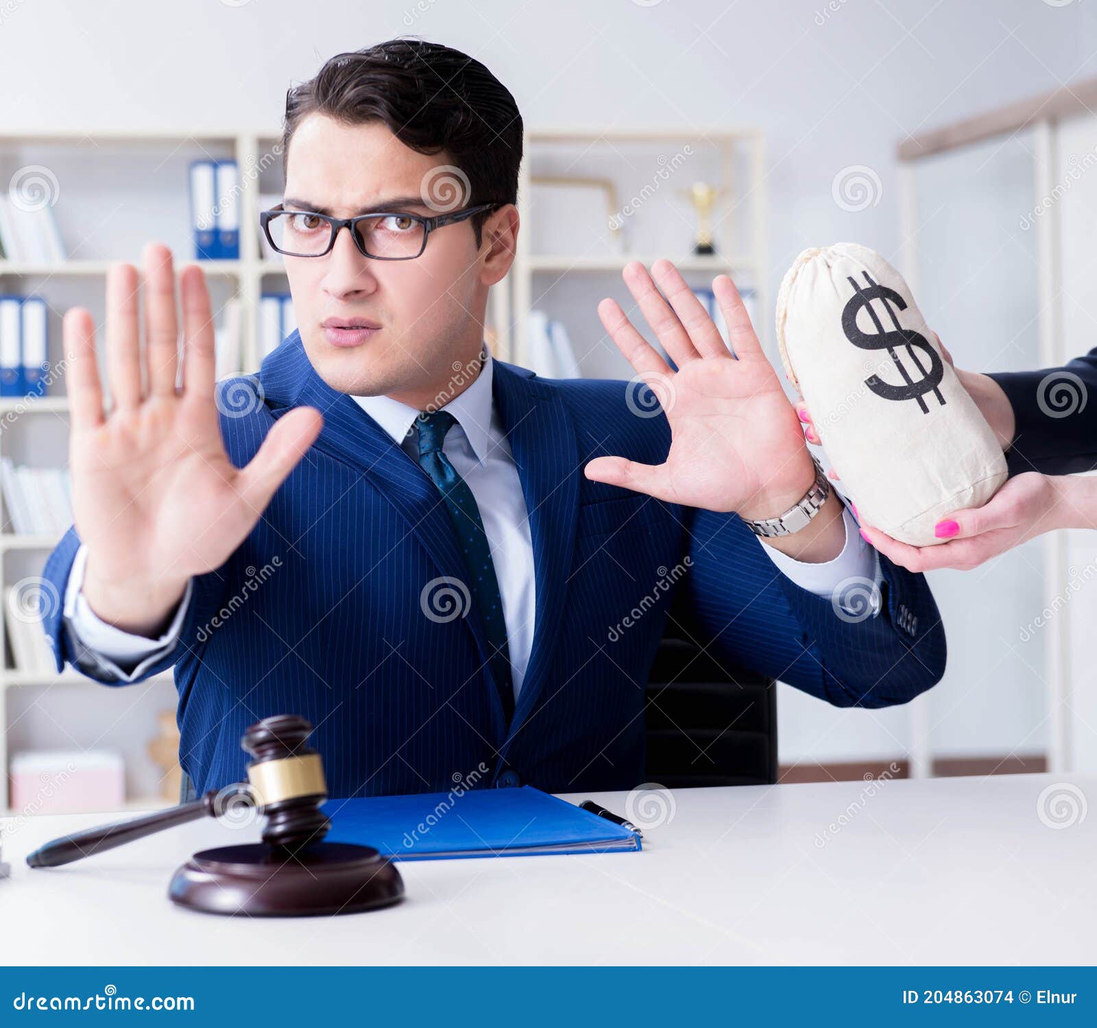 Judge in Bribe Concept with Money Stock Photo - Image of bribery ...