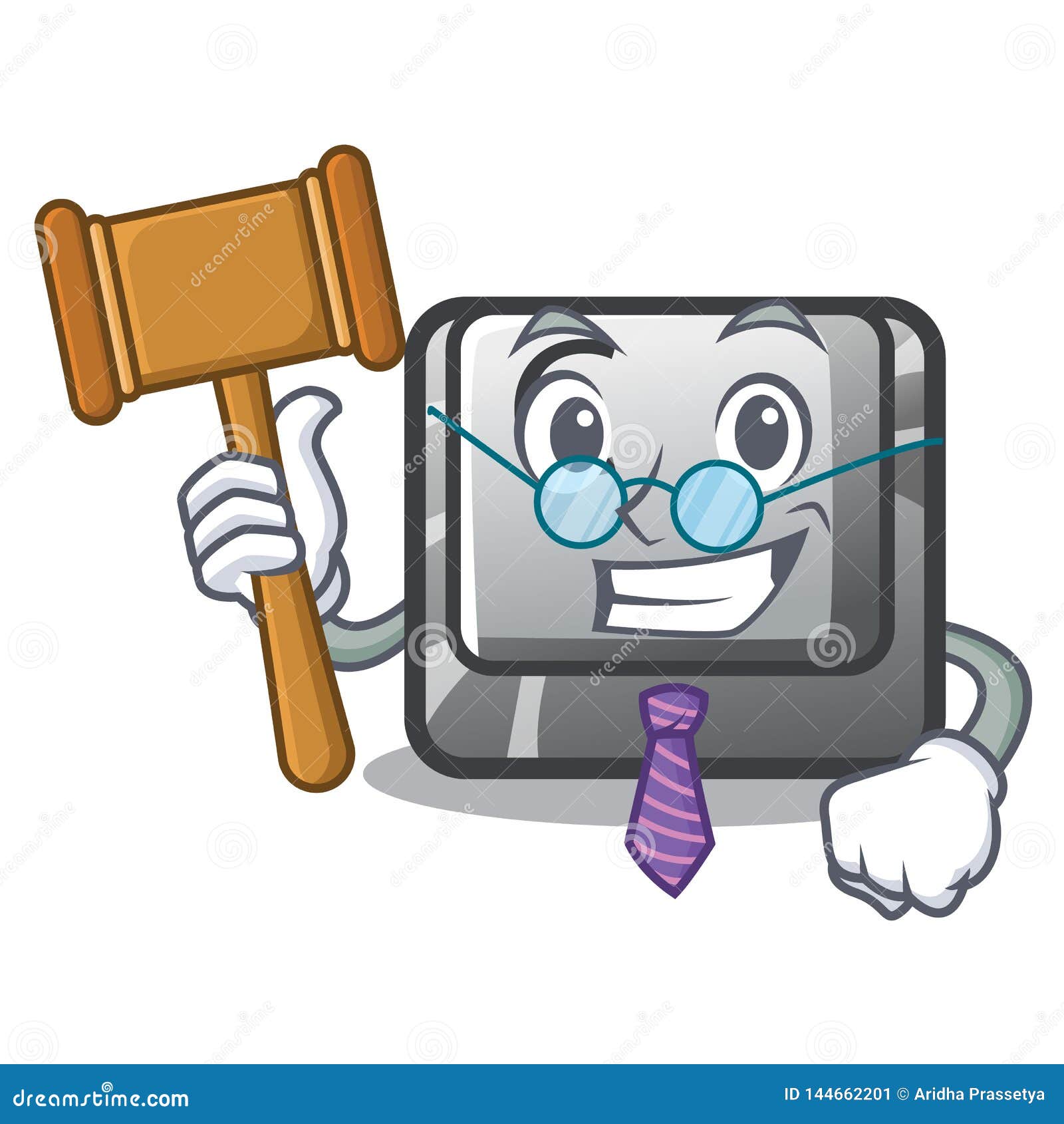 Judge Button C Installed on Cartoon Computer Stock Vector ...
