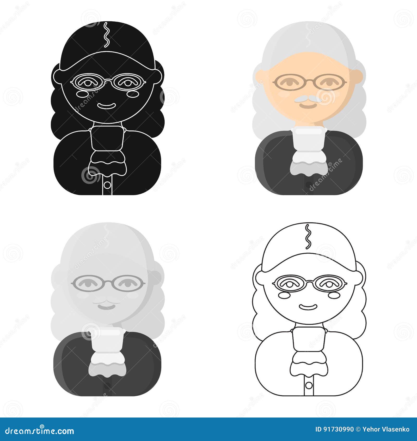 Judge Cartoon Icon. Illustration for Web and Mobile Design. Stock ...