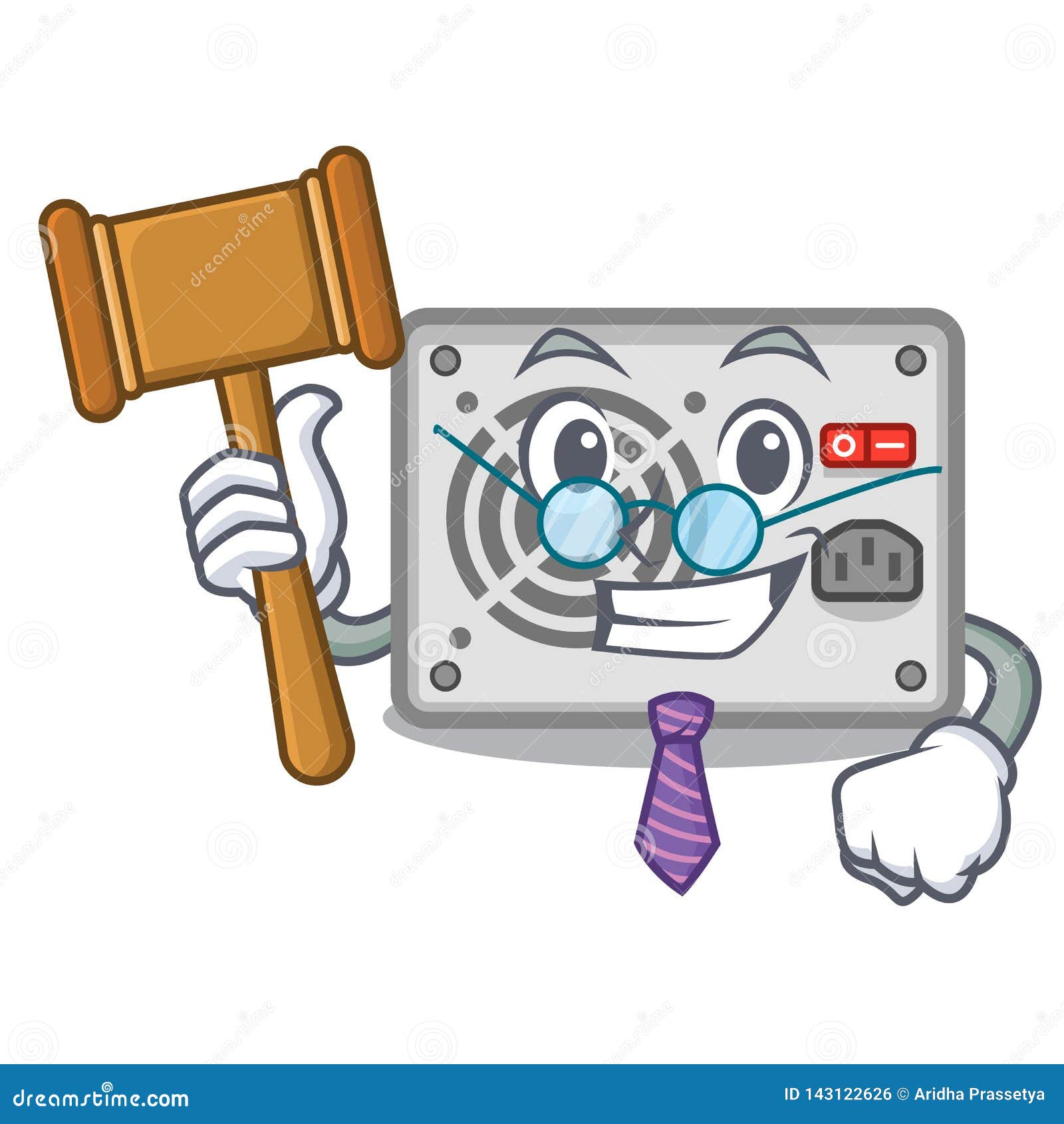 Judge Cartoon Power Supply on the Computer Stock Vector - Illustration ...
