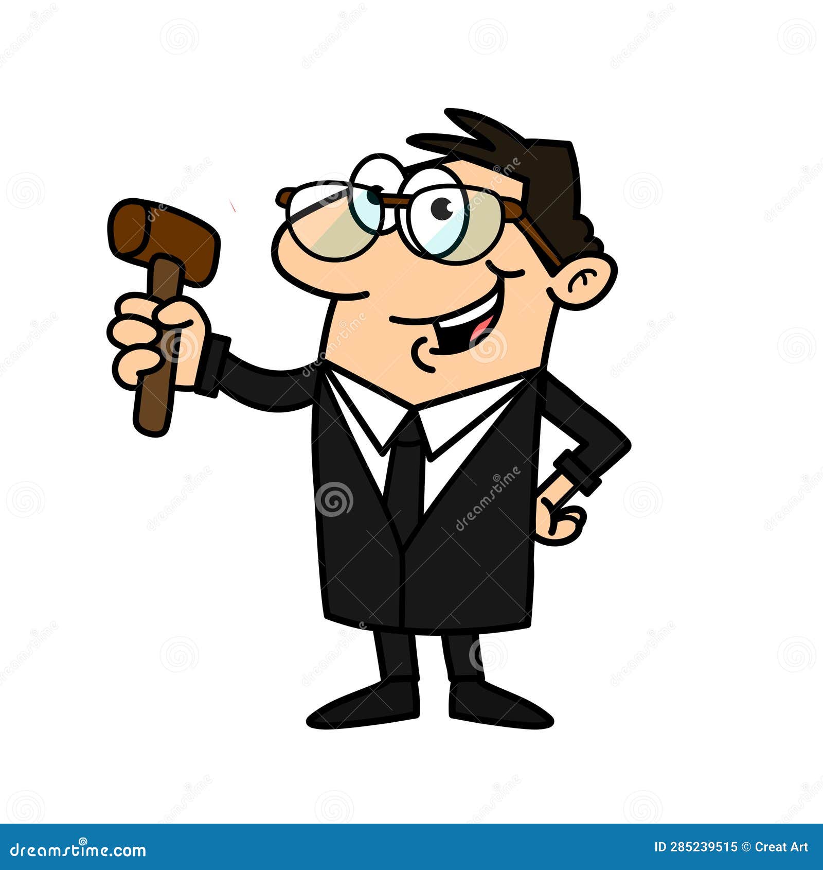 Judge Cartoon Vector Illustration Stock Vector - Illustration of ...