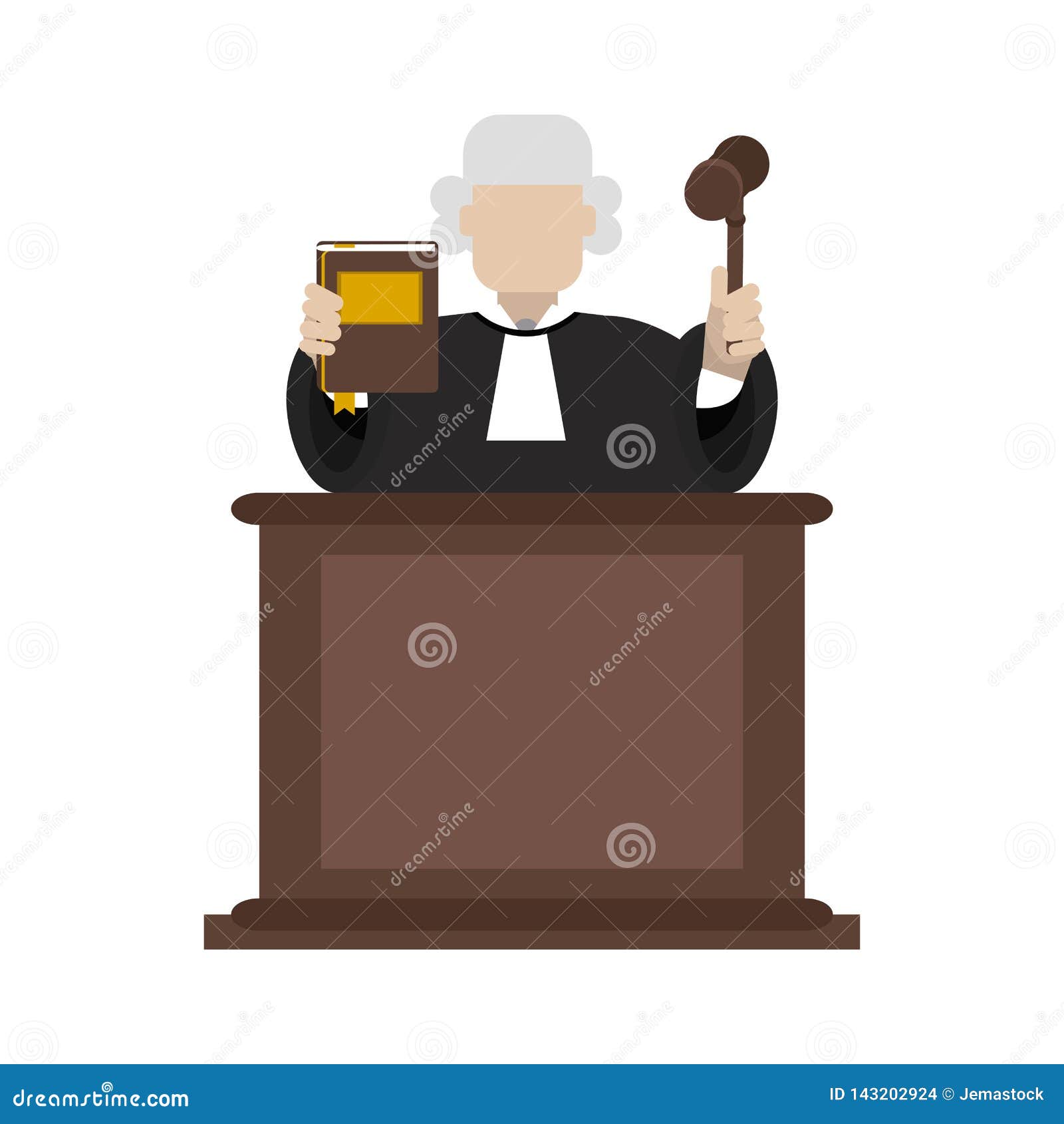 Judge with Constitution and Gavel on Podium Stock Vector - Illustration ... Judge with Constitution and Gavel on Podium Stock Vector - Illustration ...