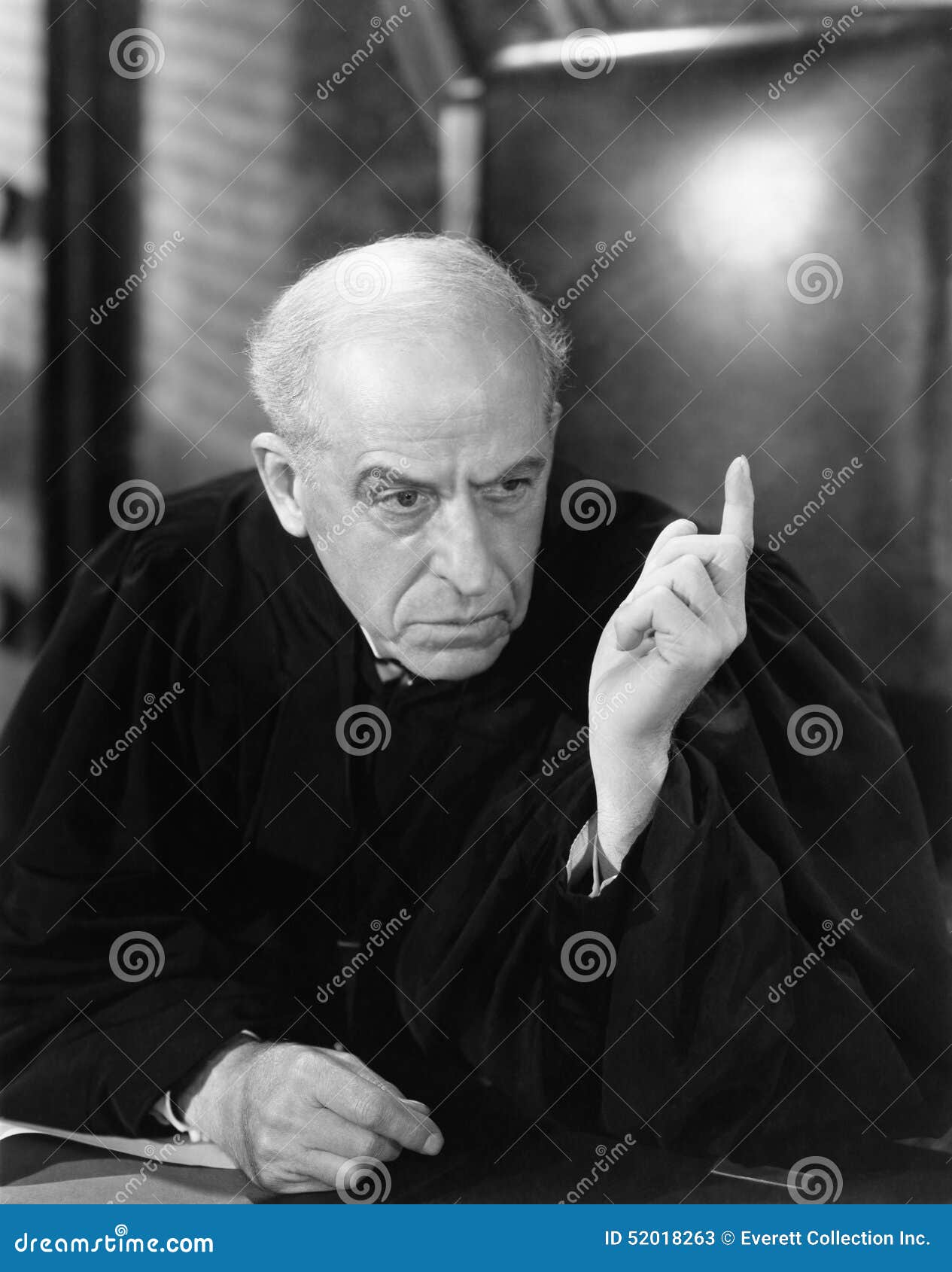 Judge in a Courtroom Pointing His Finger Up Stock Image - Image of 6570 ...