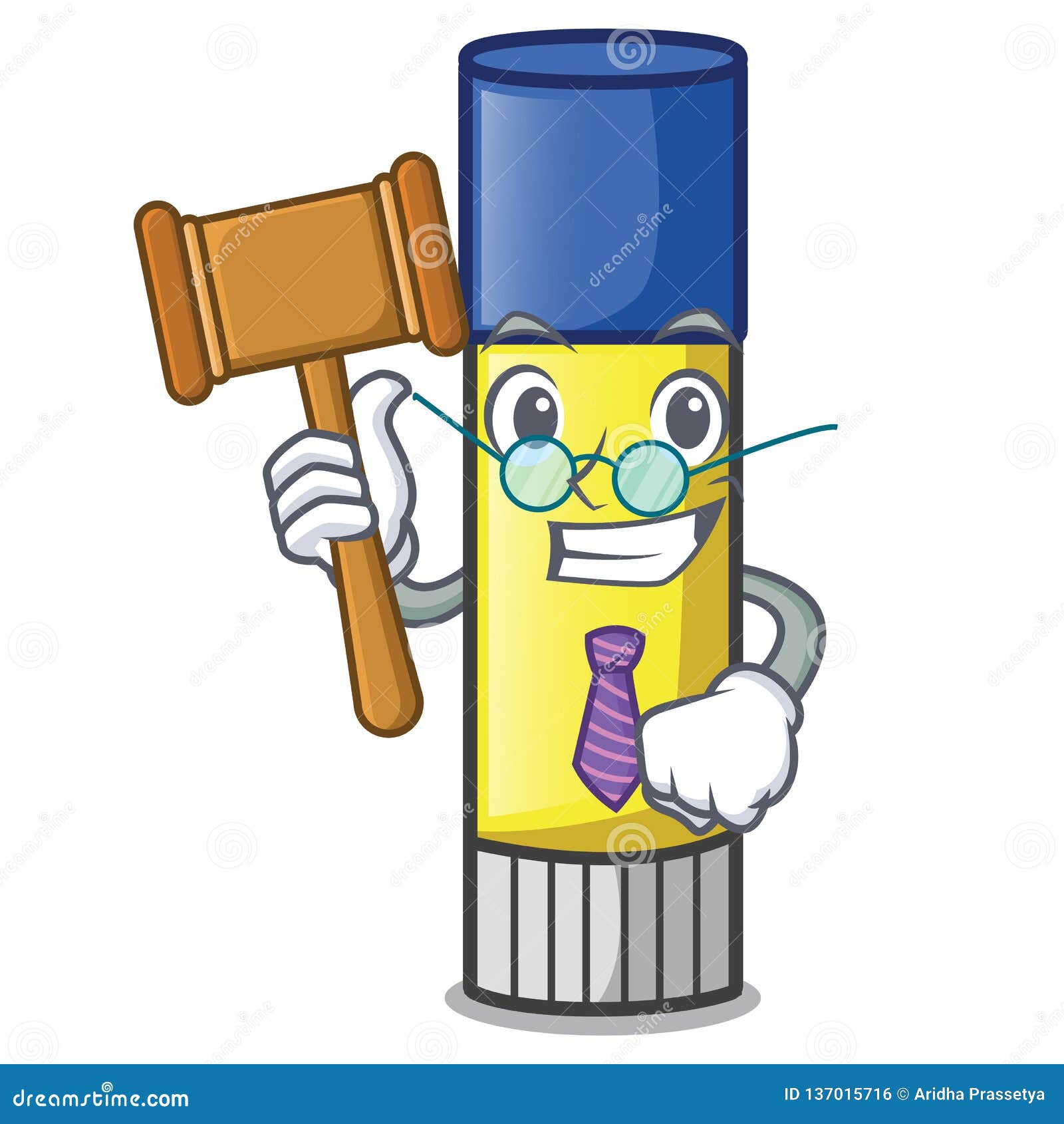 Judge Cute Cartoon on the Glue Stick Stock Vector - Illustration of ...