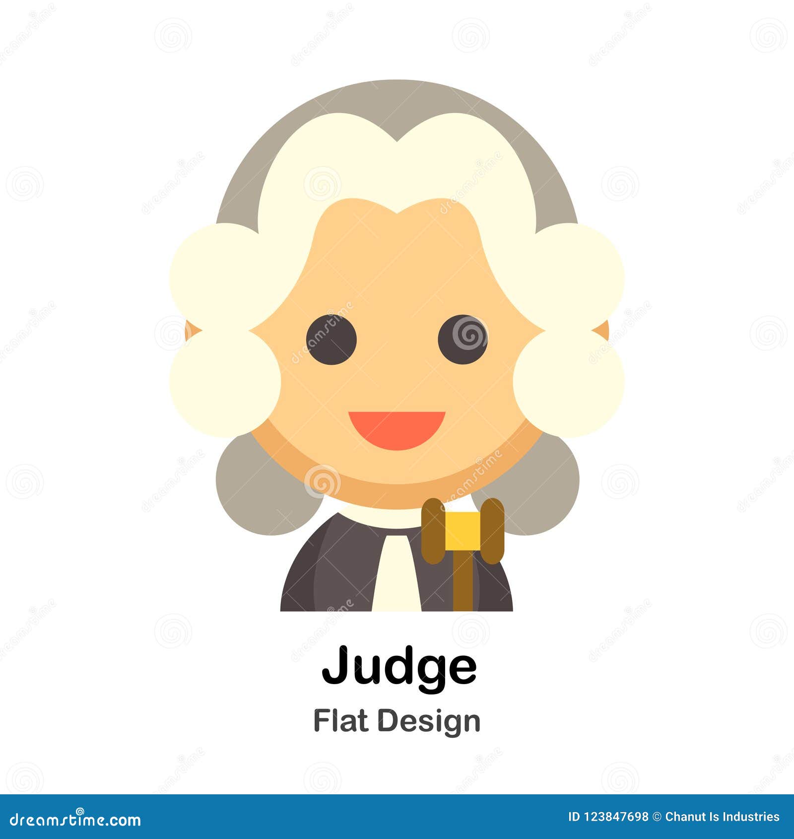 Judge Flat Illustration stock vector. Illustration of justice - 123847698