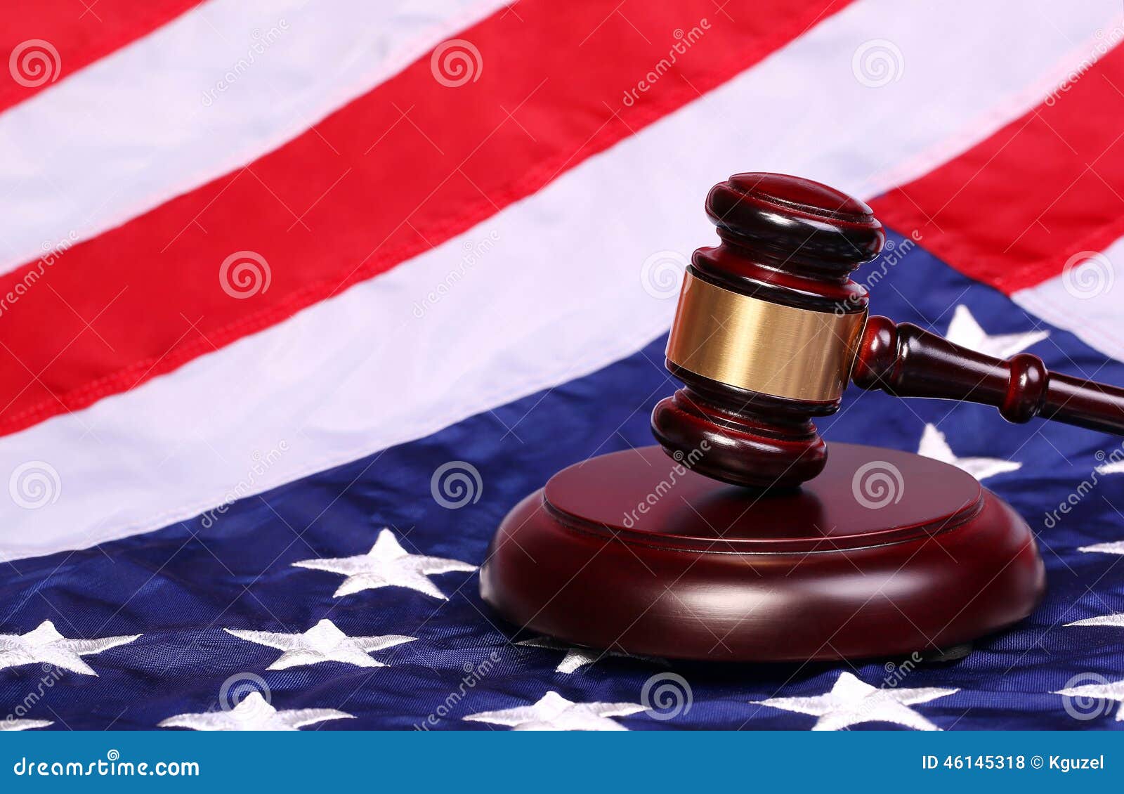Judge Gavel and American Flag Stock Photo - Image of copyright, defend ...