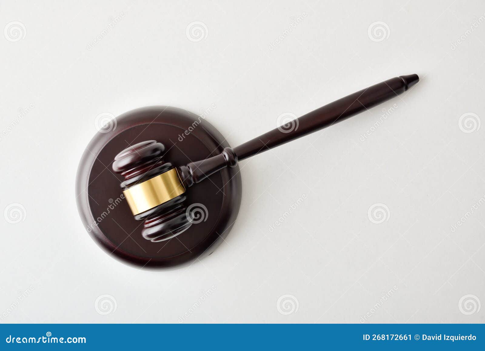 Judge Gavel Background on White Table Top View Stock Image - Image of ...