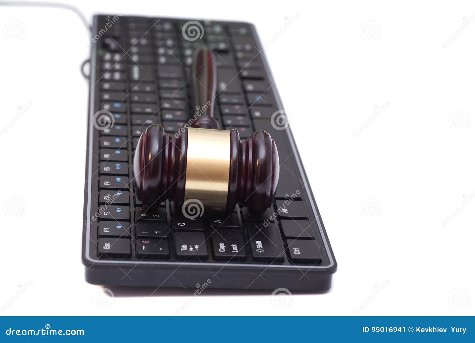 Judge Gavel on Black Computer Keyboard Stock Image - Image of black ...
