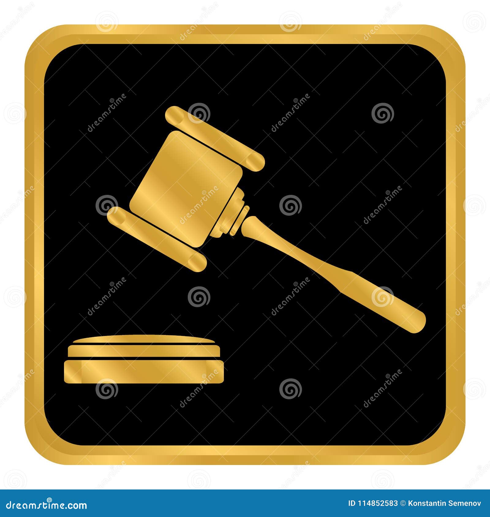 Judge gavel button. stock illustration. Illustration of judgment ...