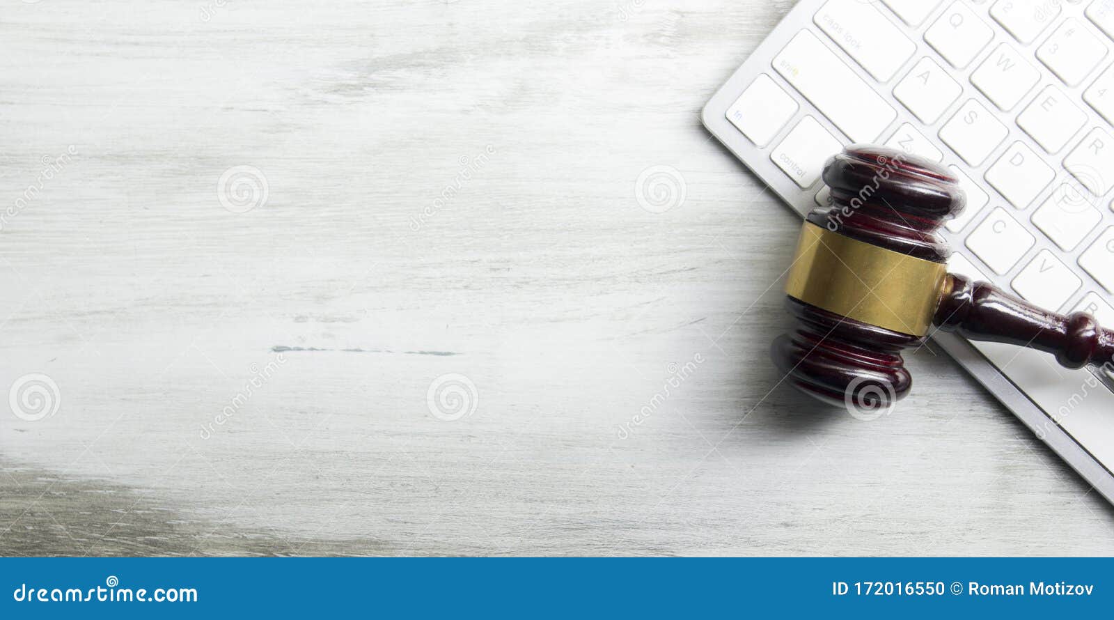 Judge Gavel with Computer Keyboard. Concept of Internet Crime. Copy Space for Text Stock Photo ...