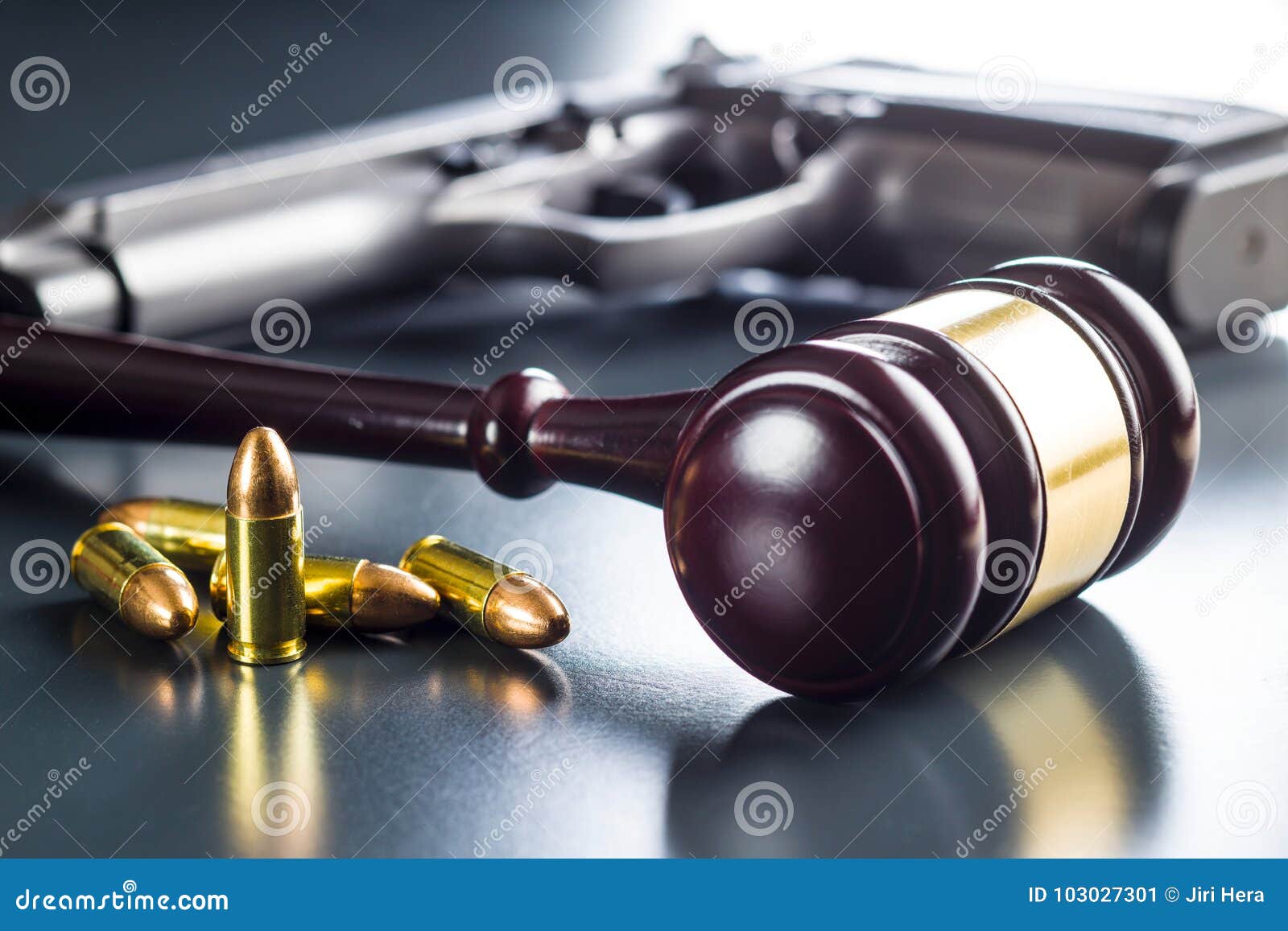 Judge Gavel and Gun Bullets. Stock Image - Image of police, judgment ...