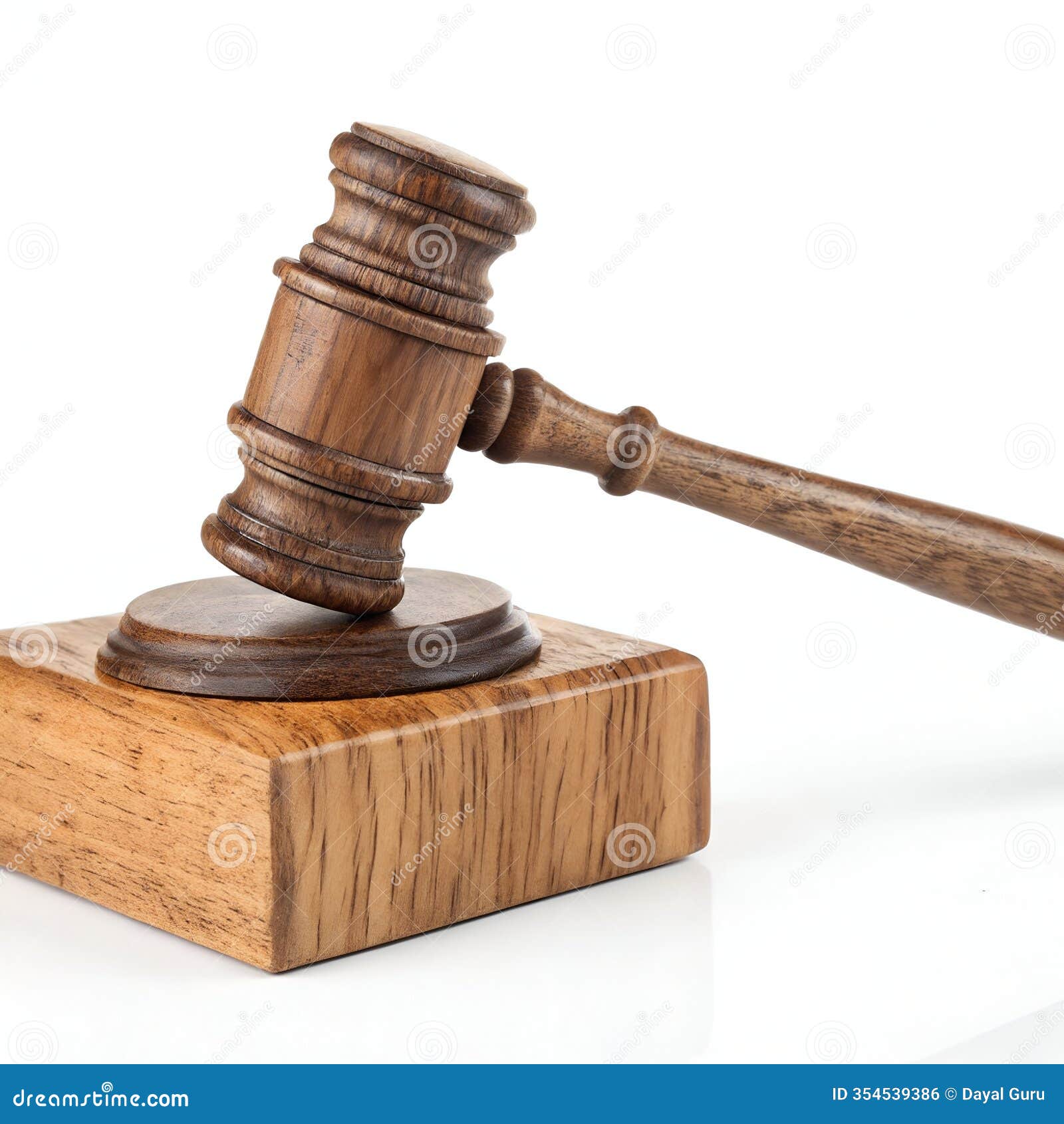 Judge Gavel Hitting Block Isolated on White Background Stock ...