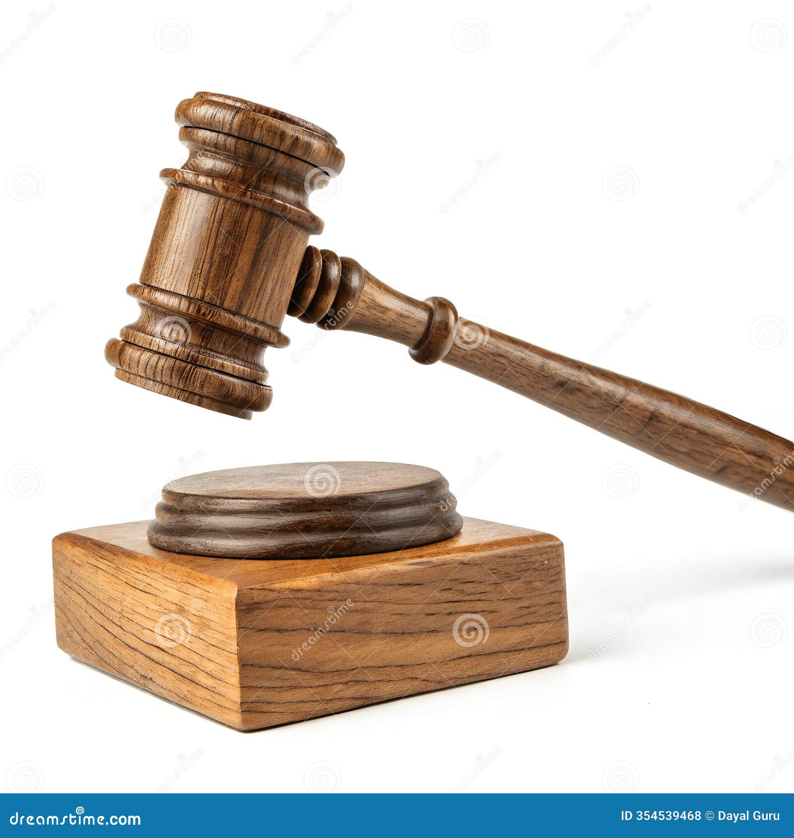 Judge Gavel Hitting Block Isolated on White Background Stock ...